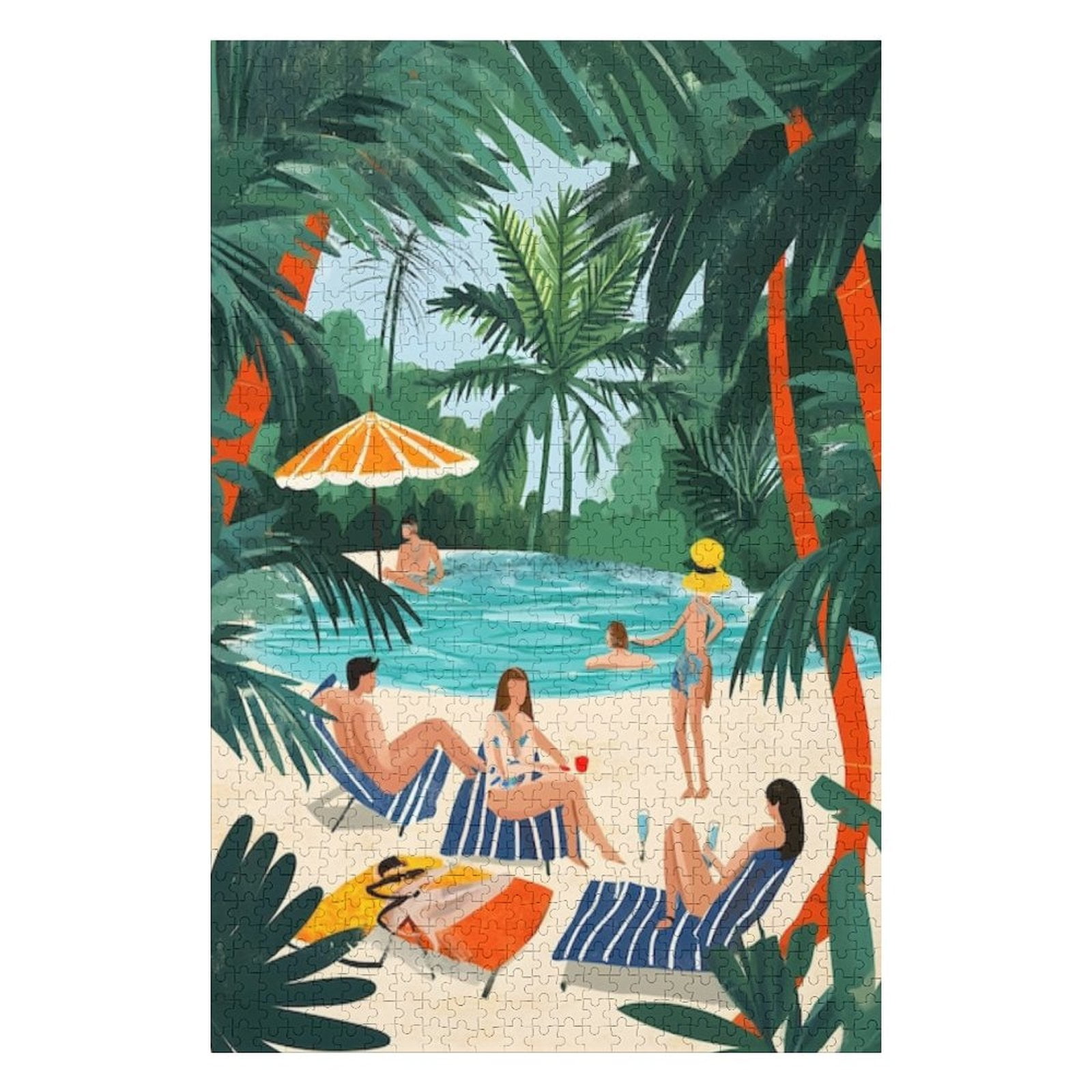 Puzzles for Adults 300 Pieces - Tropical Poolside Relaxation With ...