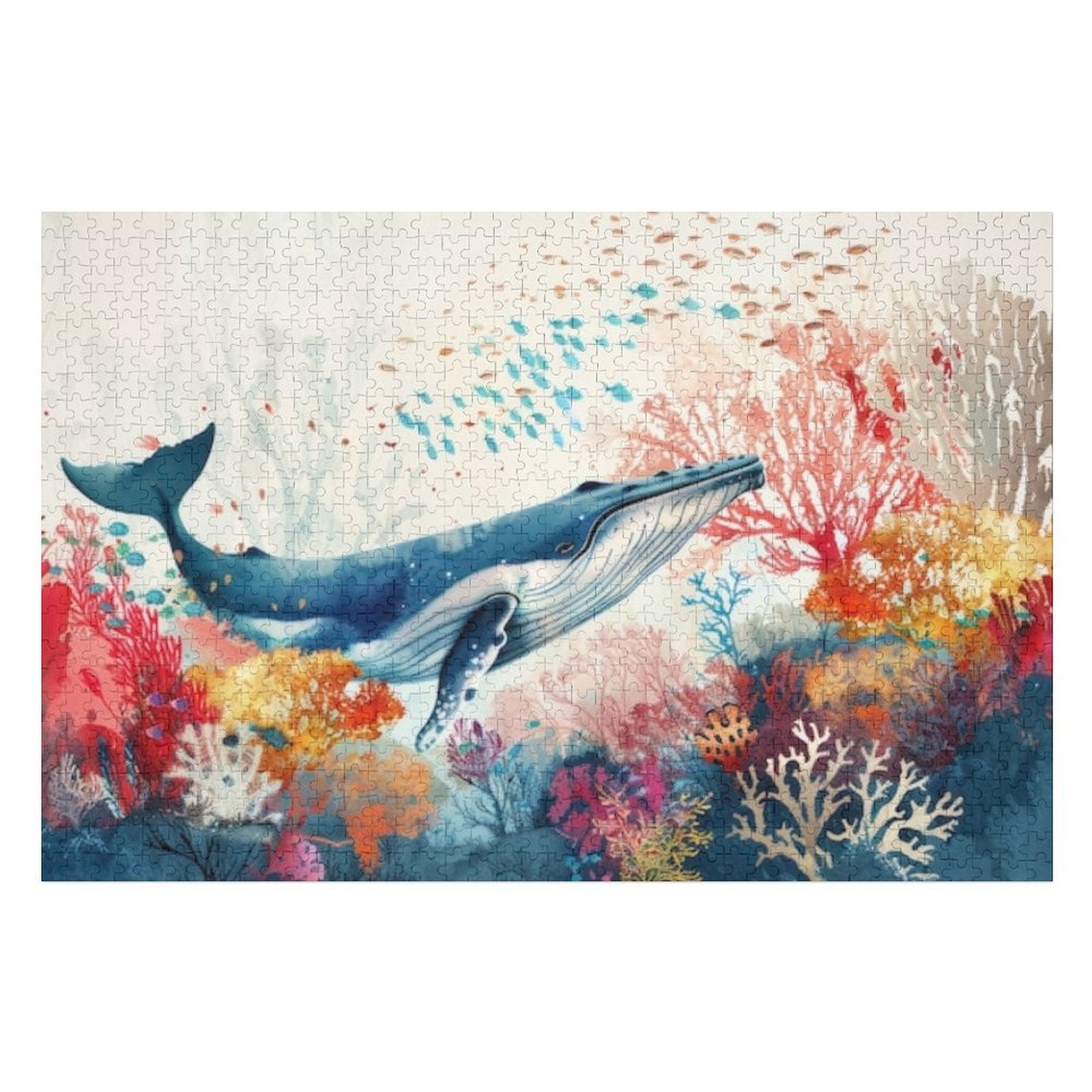 Puzzles for Adults 300 Pieces - Watercolor Whale Funny Puzzle - Unique ...
