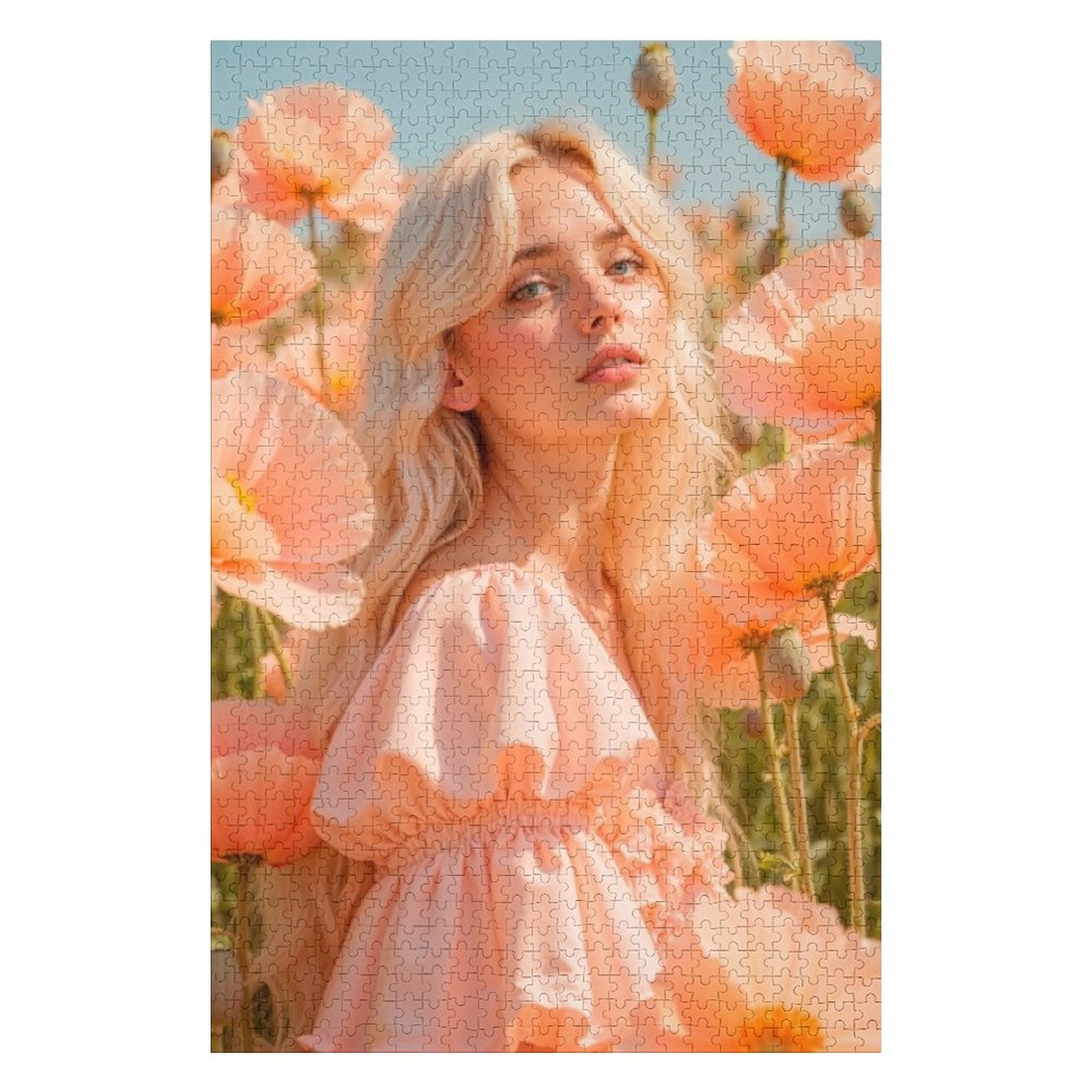 Puzzles for Adults 300 Pieces - Woman Poppy Field Funny Puzzle - Unique ...