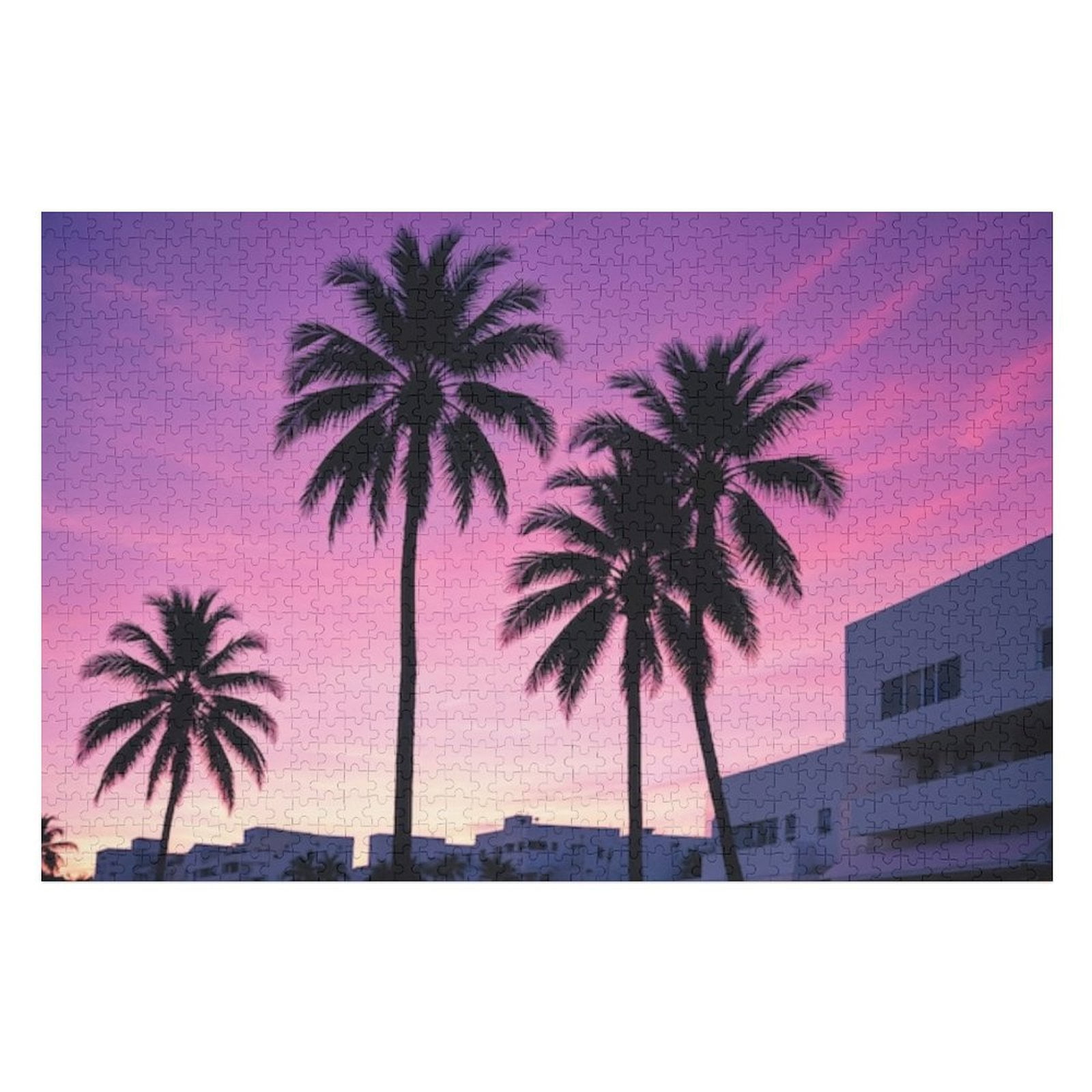 Puzzles for Adults 500 Pieces - Beautiful Palm Tree Vivid Colors Puzzle ...