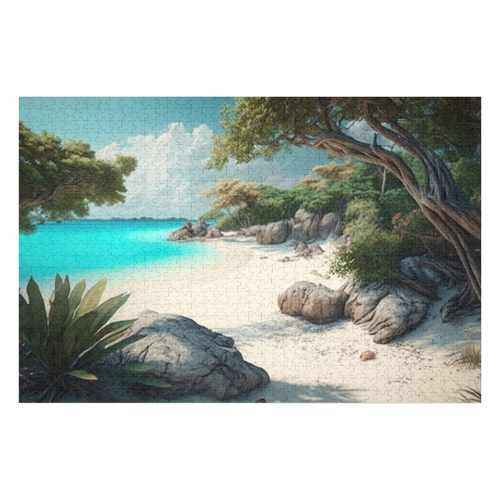 Puzzles for Adults 500 Pieces - Beautiful Tropical Beach With Turquoise ...