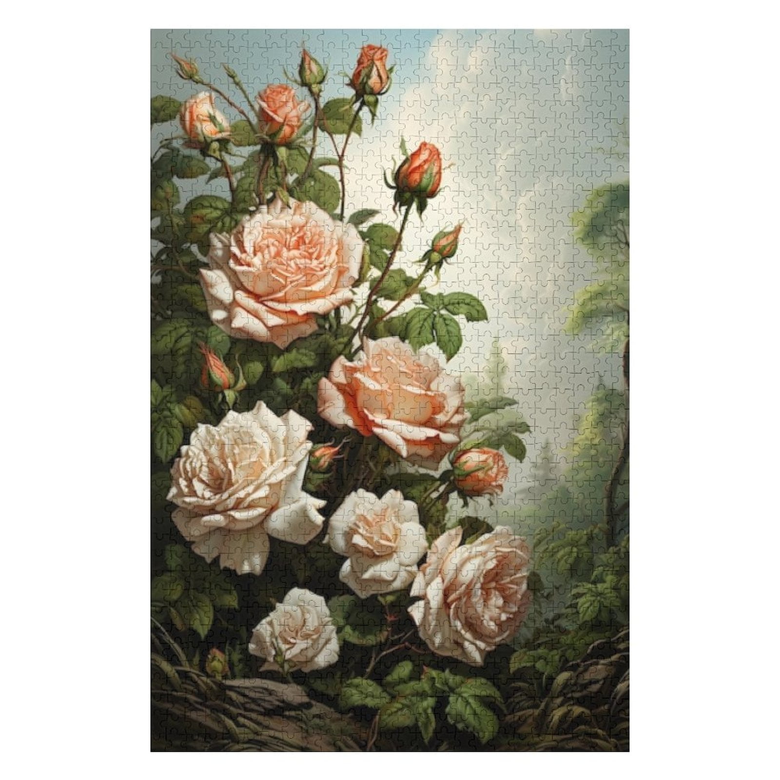 Puzzles for Adults 500 Pieces - Botanical Pink Roses Funny Puzzle ...