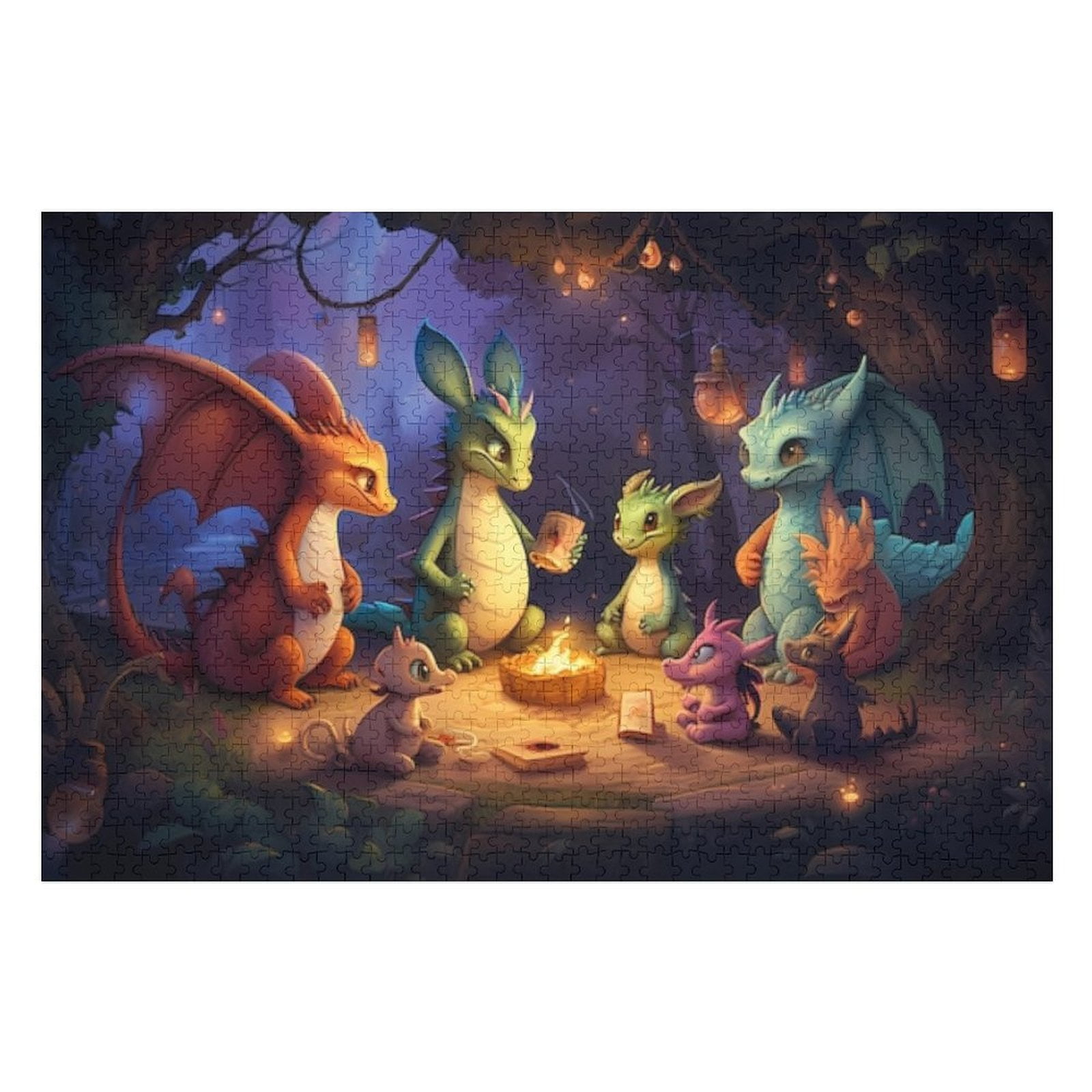 Puzzles for Adults 500 Pieces - Cartoon Dragon Character Funny Puzzles ...