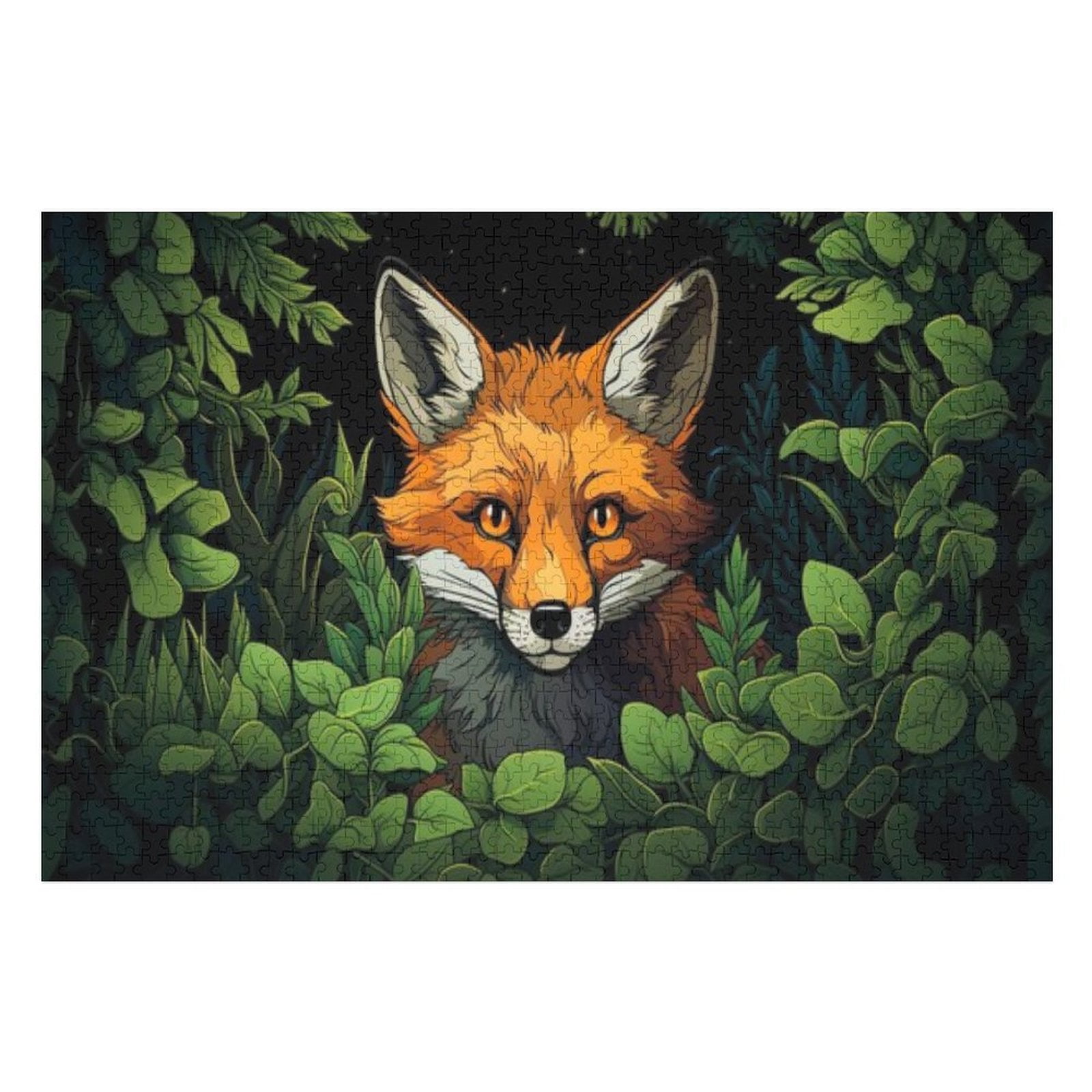 Puzzles for Adults 500 Pieces - Cartoon Fox Animal Funny Puzzle Unique ...