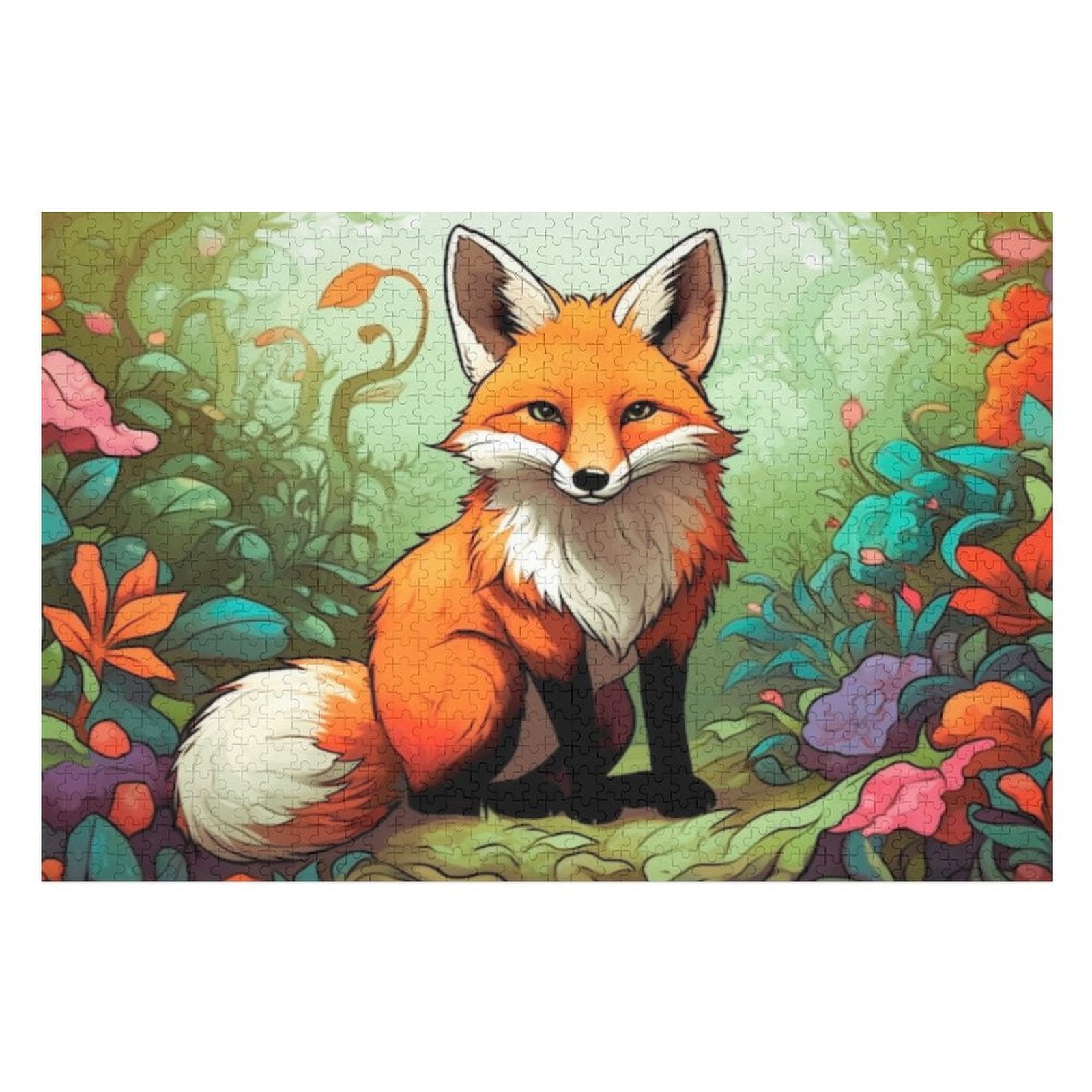Puzzles for Adults 500 Pieces - Cartoon Fox Animal Funny Puzzles ...