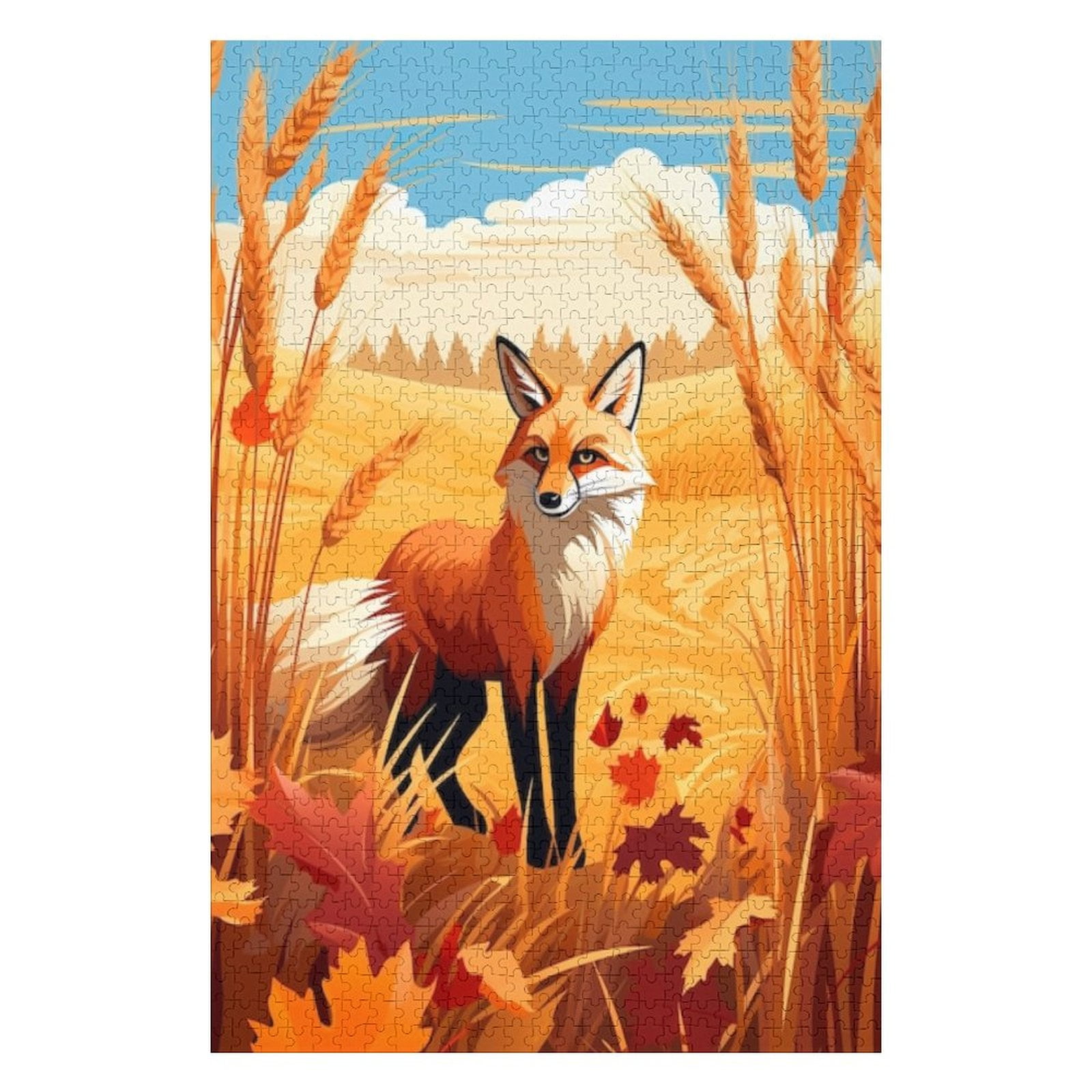 Puzzles for Adults 500 Pieces - Cartoon Fox Animal Wooden Jigsaw Puzzle ...