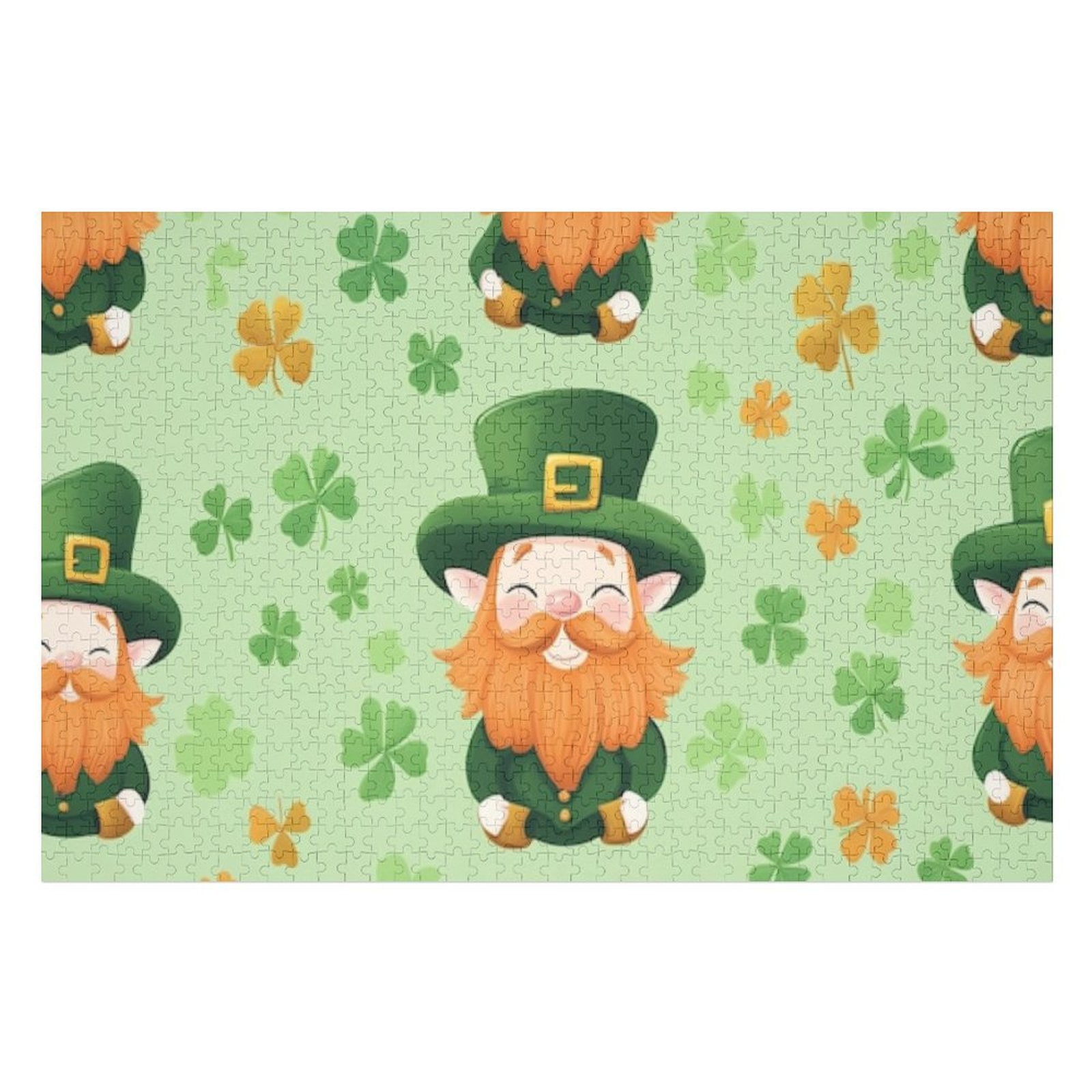 Puzzles for Adults 500 Pieces - Cartoon Leprechauns Green Puzzle Brain ...