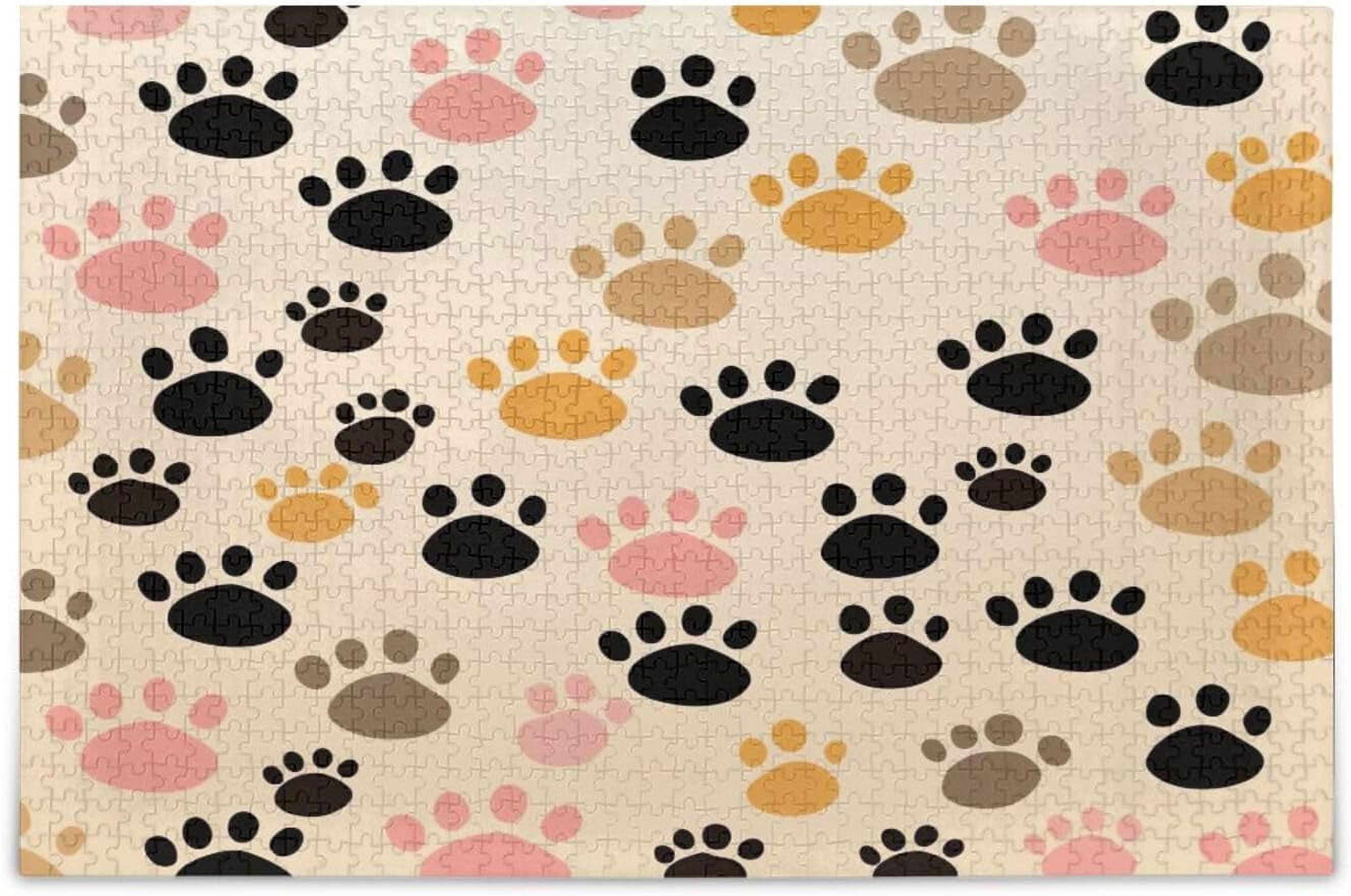 Puzzles for Adults 500 Pieces - Colorful Dog Paws Jigsaw Puzzle Family ...