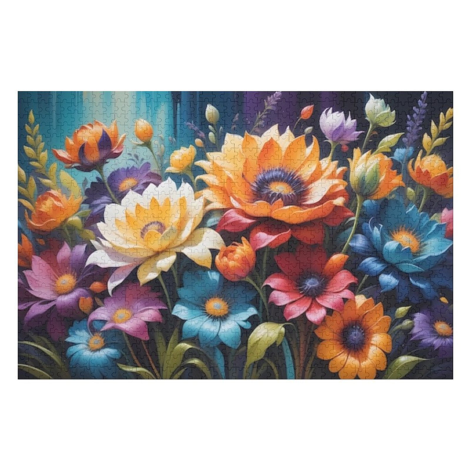 Puzzles for Adults 500 Pieces - Colorful Flowers Best Challenging ...