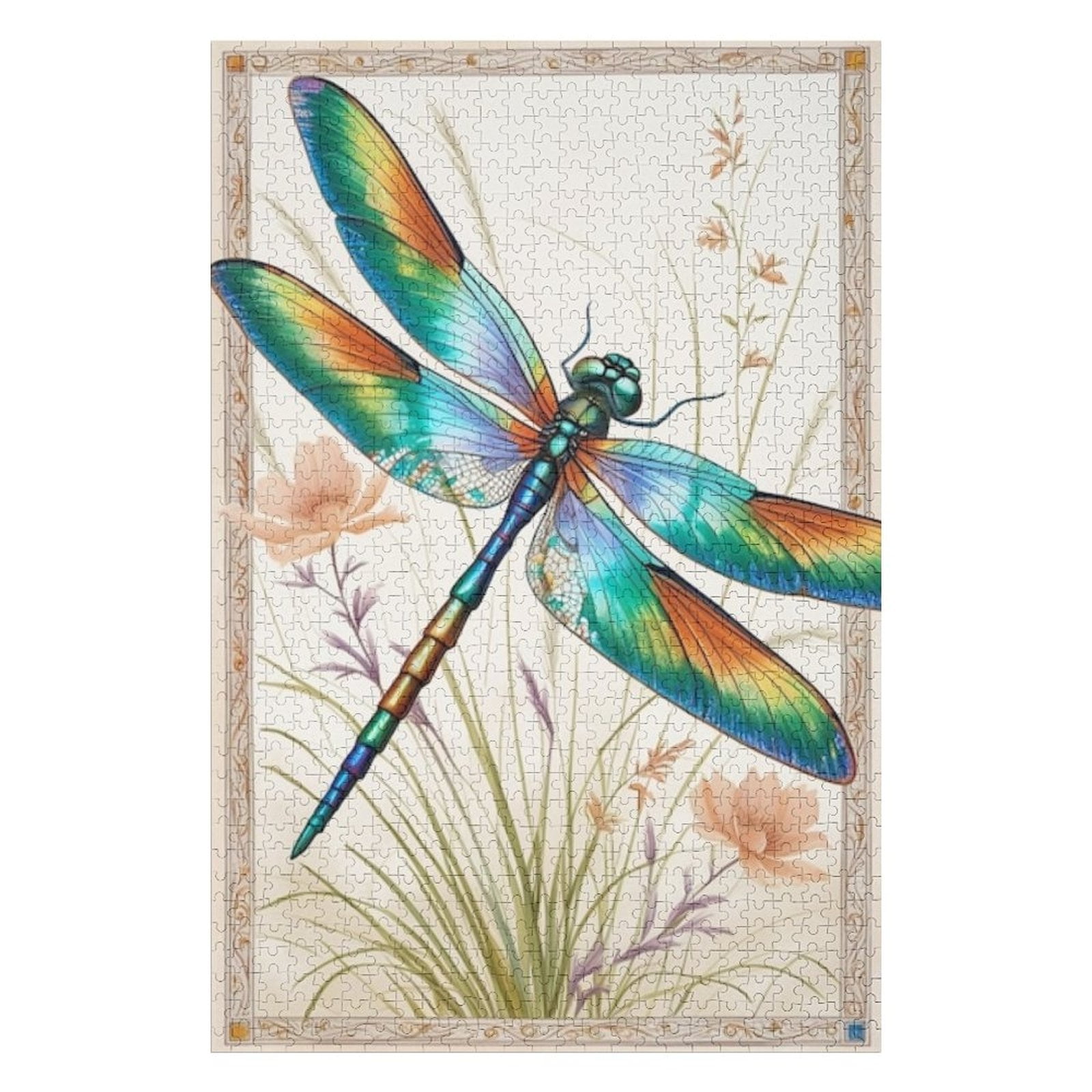 Puzzles for Adults 500 Pieces - Colorful Flying Dragonfly Puzzle Game ...