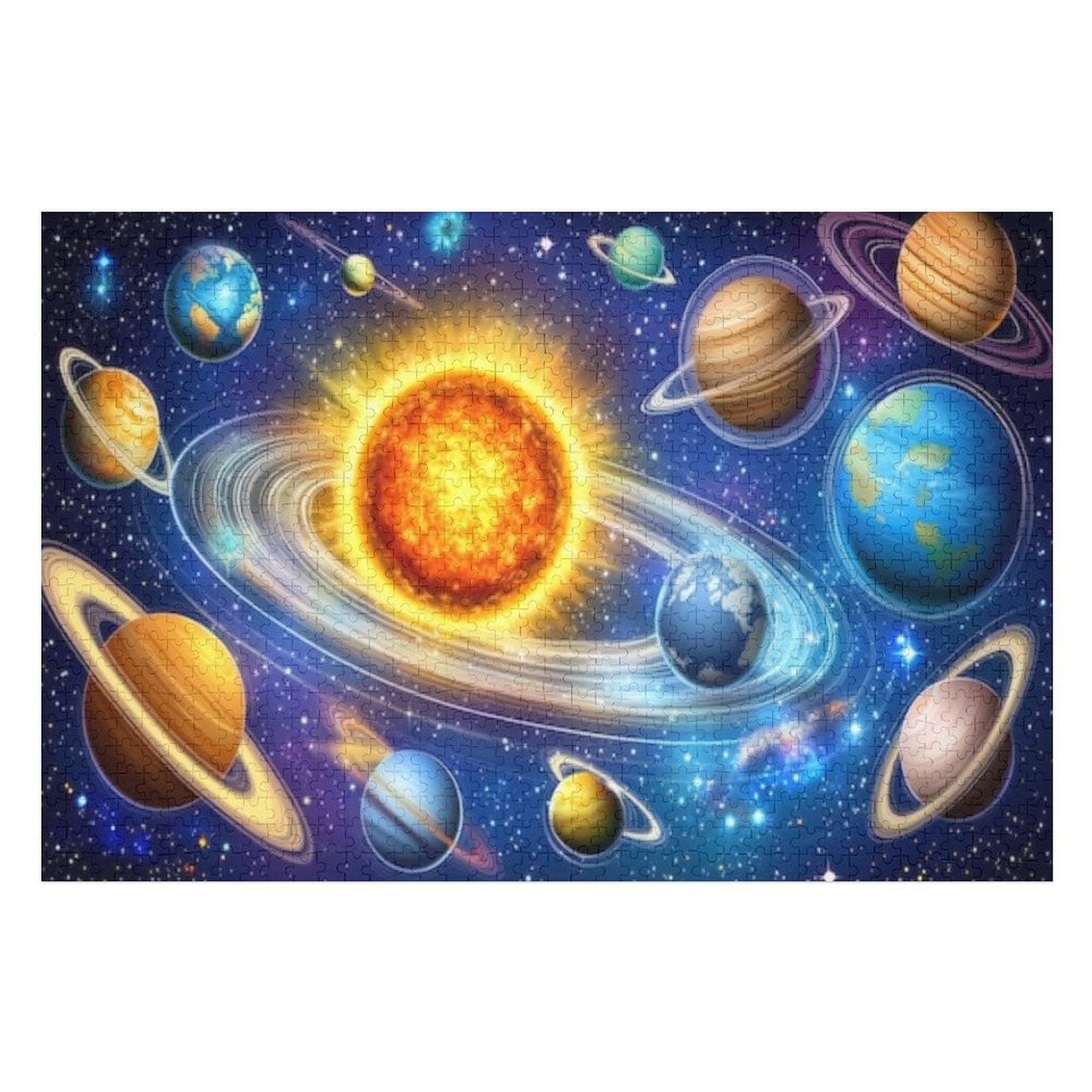 Puzzles for Adults 500 Pieces - Colorful Solar System With Nine Planets ...