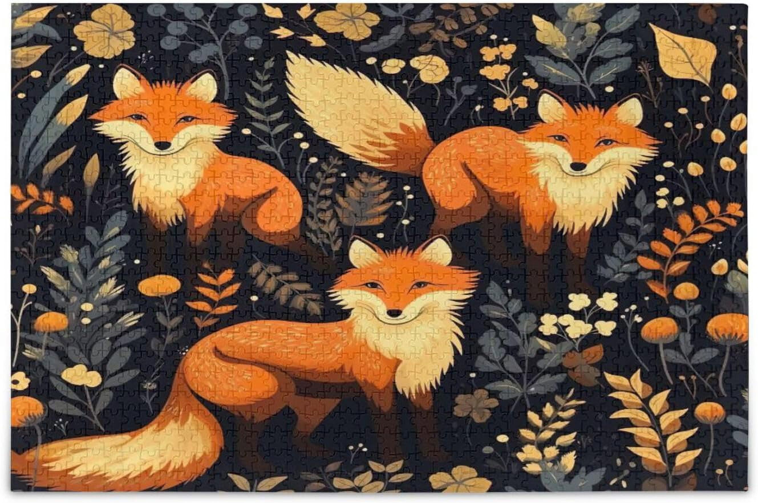Puzzles for Adults 500 Pieces - Cute Fox Jigsaw Puzzle Family Game ...