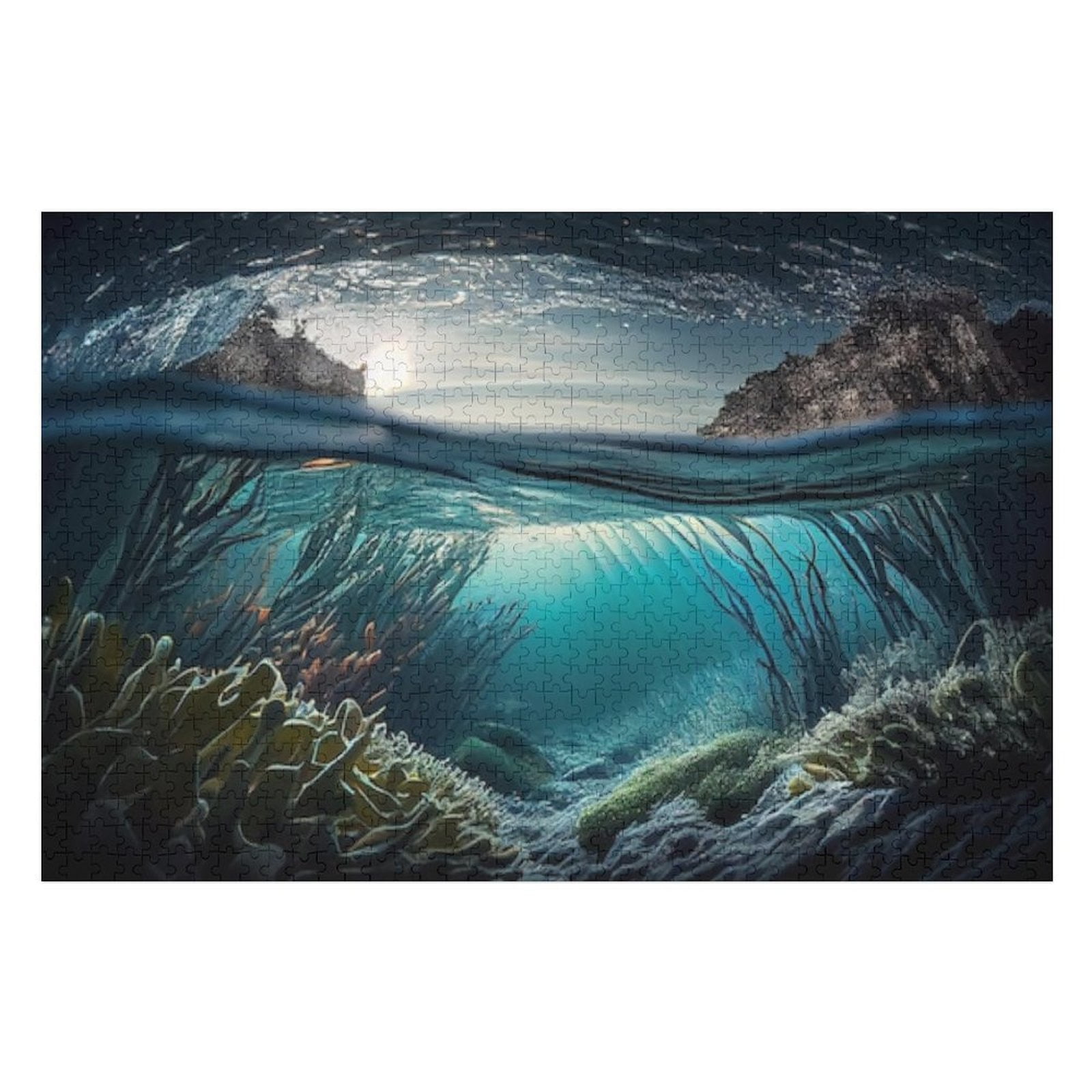 Puzzles for Adults 500 Pieces - Deep Colorful School Fish Swims Funny ...