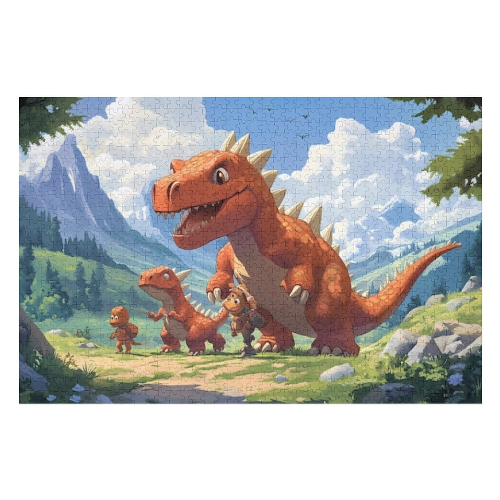 Puzzles for Adults 500 Pieces - Dinosaur Adventure Mountains Perfect ...