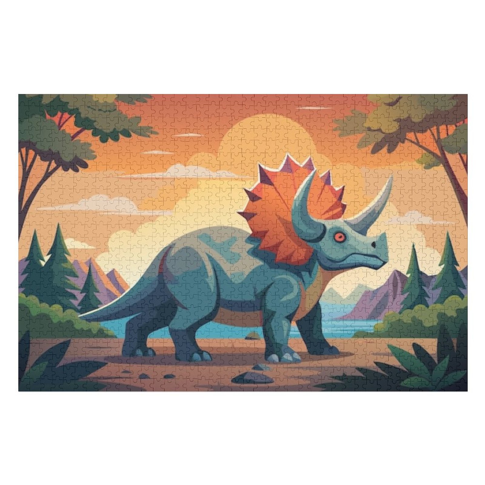 Puzzles for Adults 500 Pieces - Dinosaur With Red Eye Funny Puzzles ...