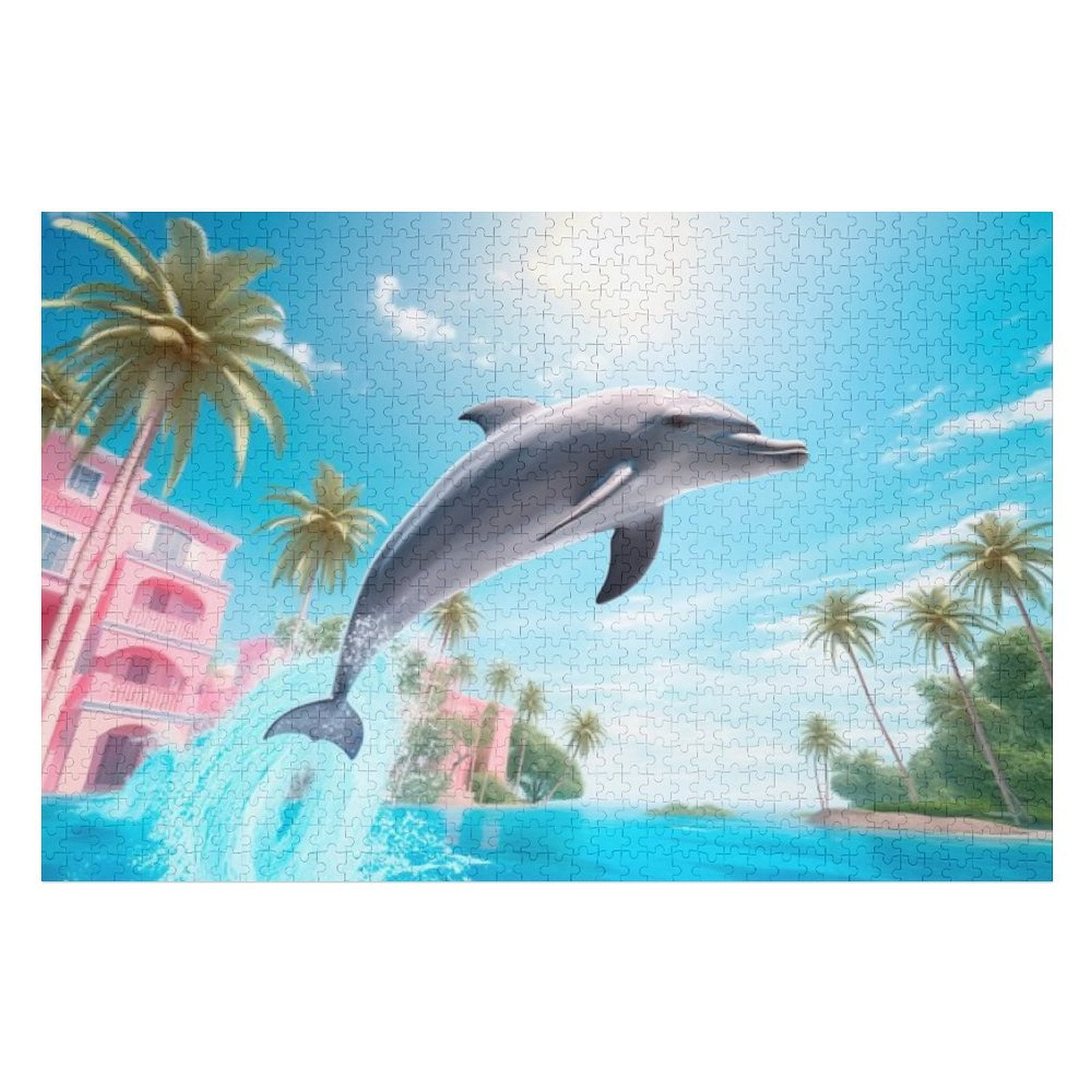 Puzzles for Adults 500 Pieces - Dolphin Jumping Out Water Fun Brain ...