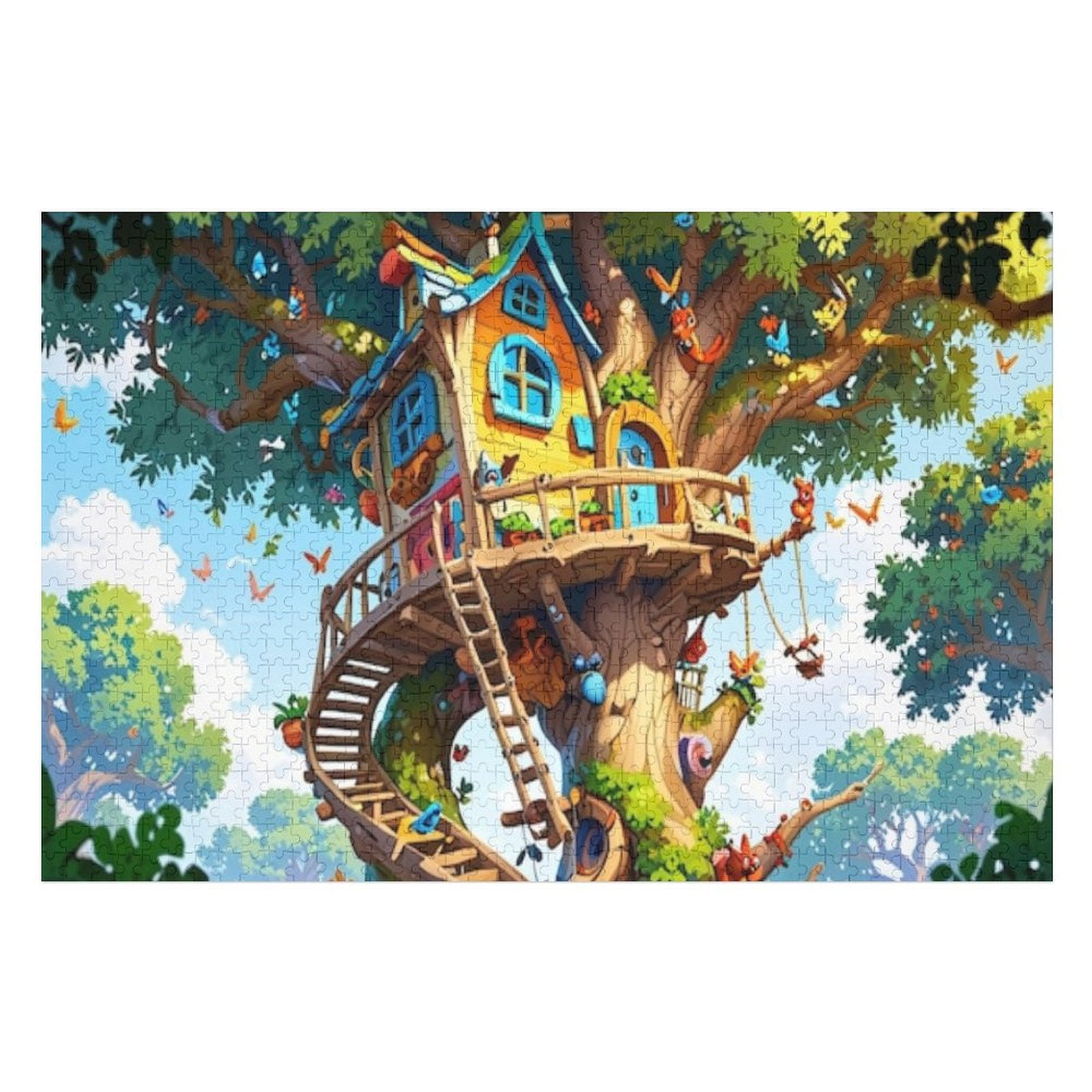 Puzzles for Adults 500 Pieces - Enchanted Treehouse Funny Jigsaw ...