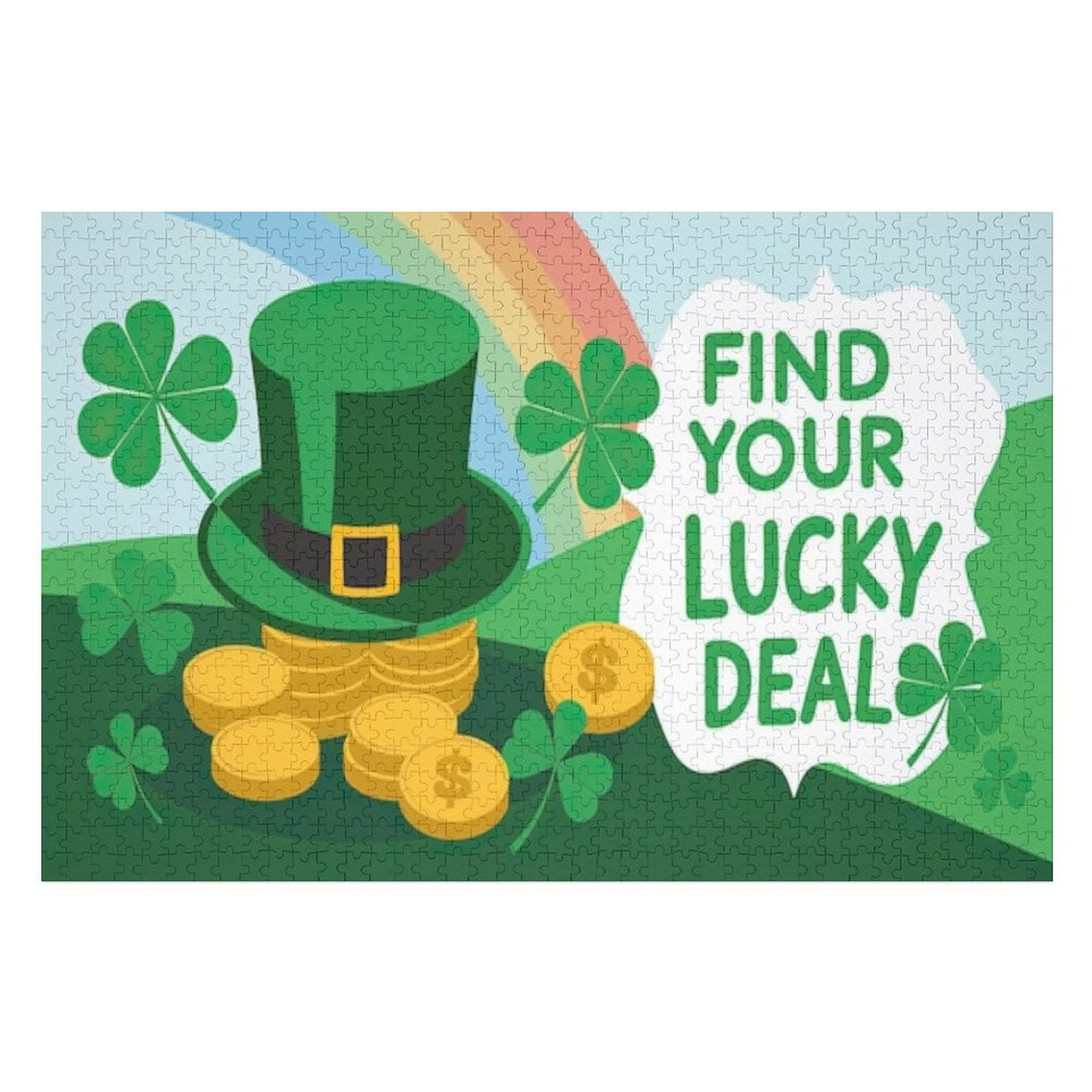 Puzzles for Adults 500 Pieces - Find Your Lucky Deal With Green Hat ...
