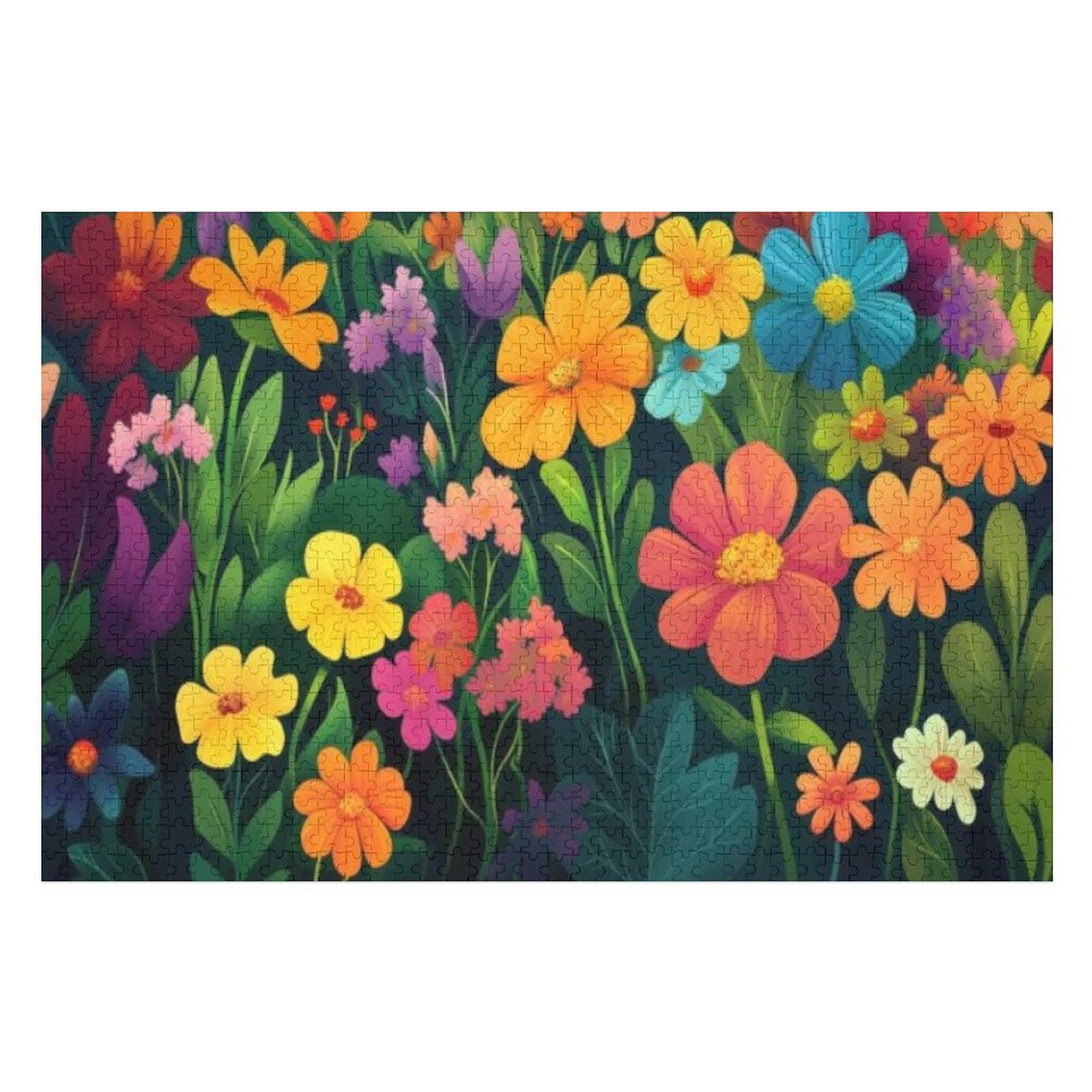 Puzzles for Adults 500 Pieces - Garden Bursting With Colorful Flowers ...