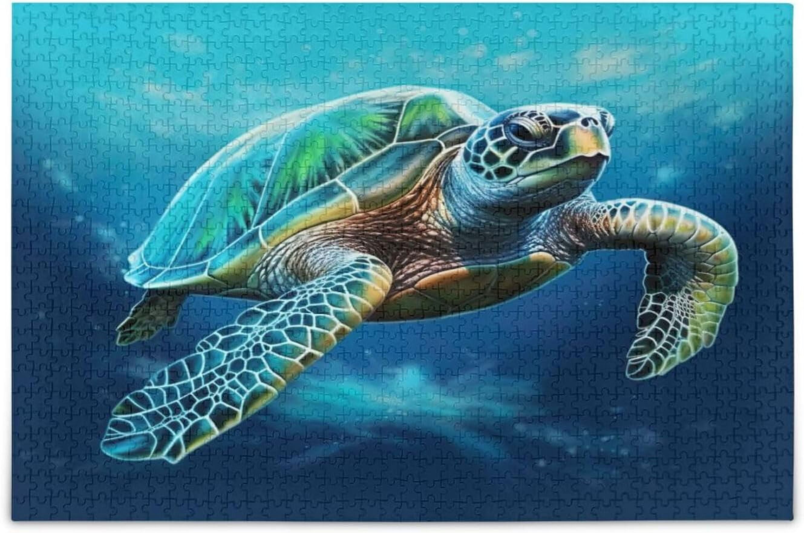 Puzzles for Adults 500 Pieces - Green Sea Turtle Jigsaw Puzzle Family ...