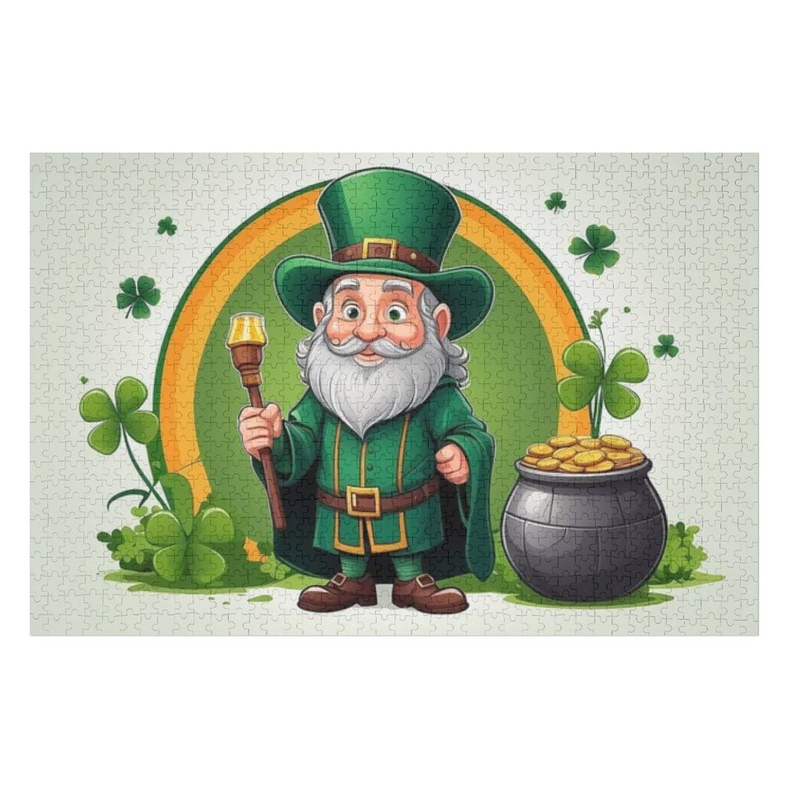 Puzzles for Adults 500 Pieces - Irish Saint Patrick Cartoon Funny ...