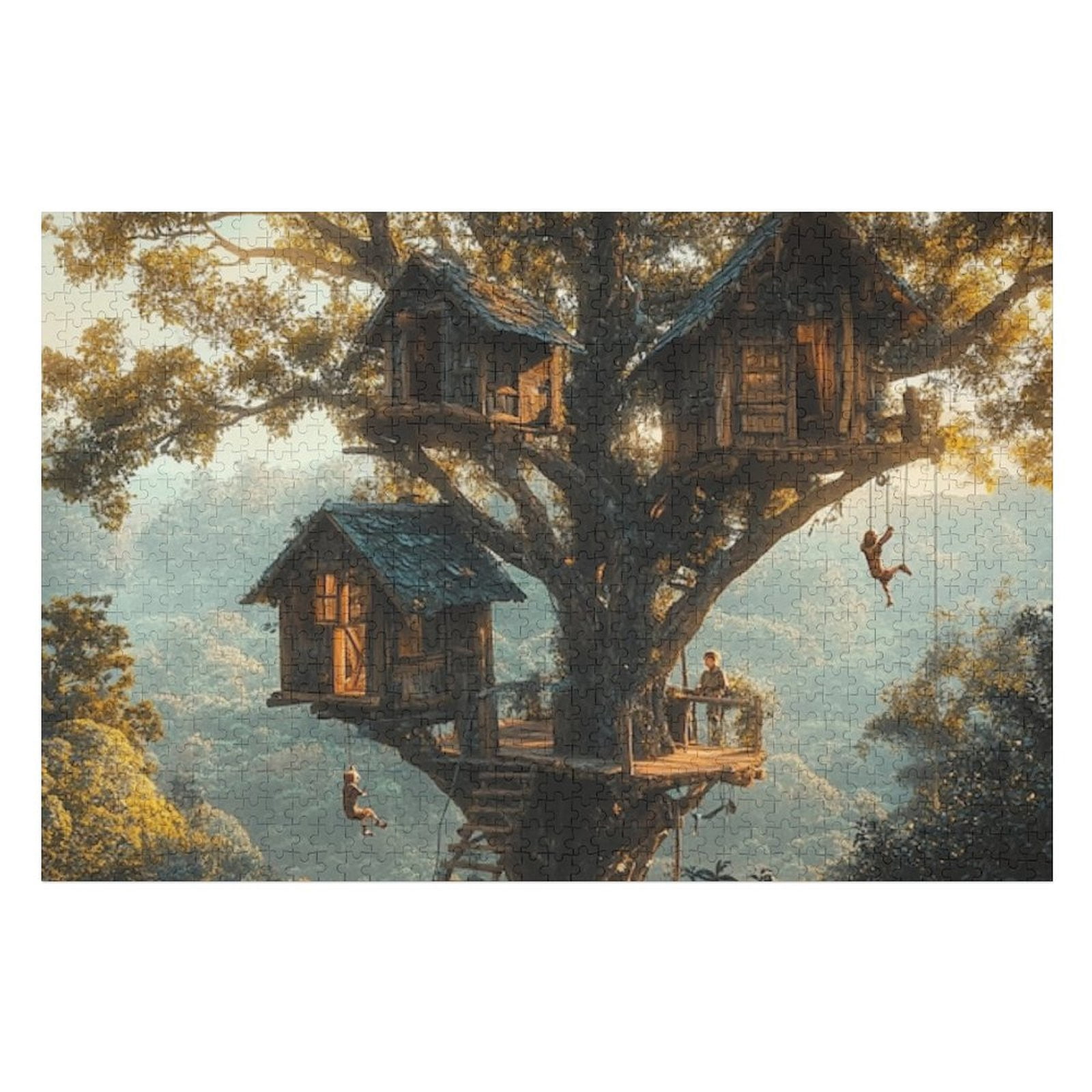 Puzzles for Adults 500 Pieces - Kids Playing Treehouses Funny Puzzles ...