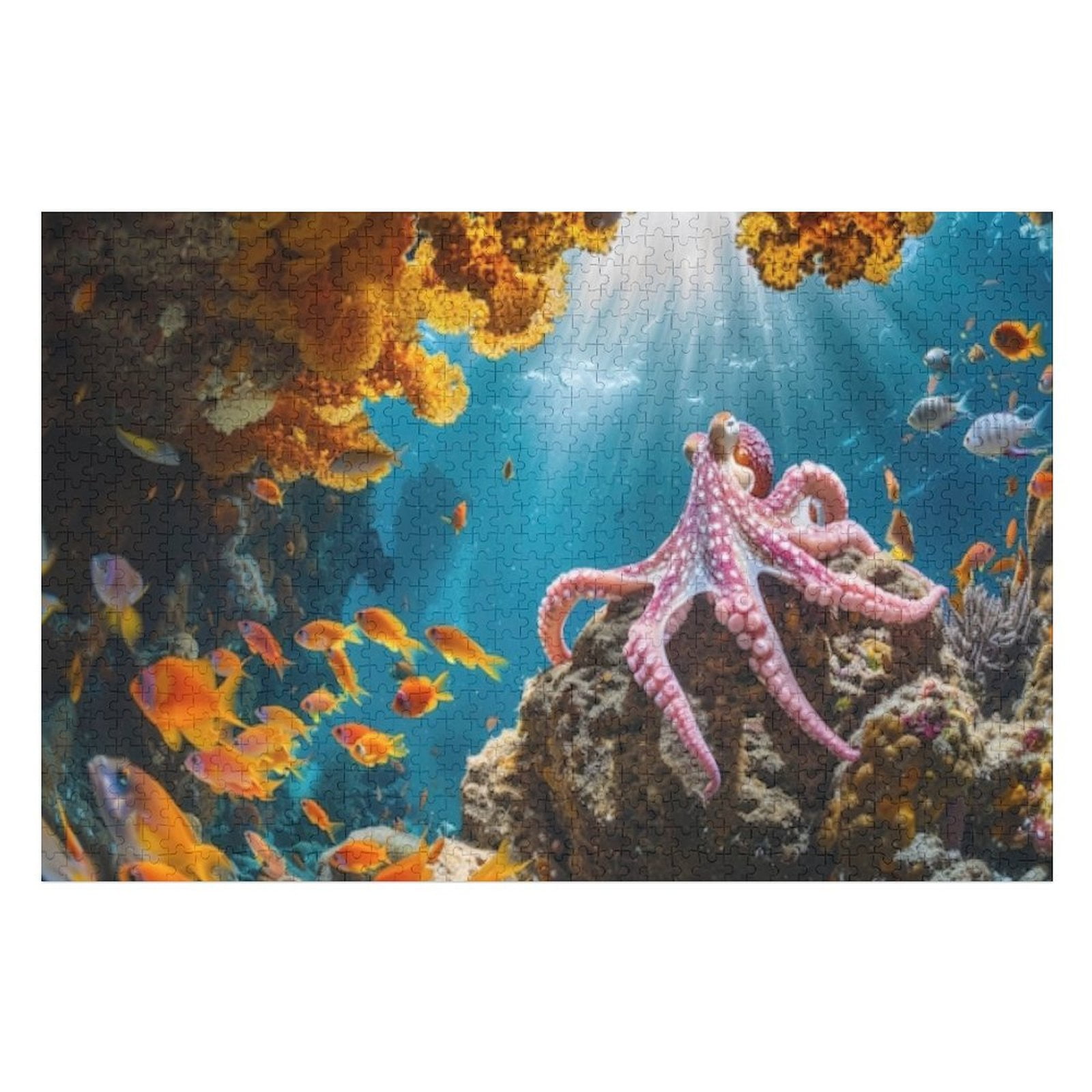 Puzzles for Adults 500 Pieces - Octopus Its Natural Underwater Habitat ...