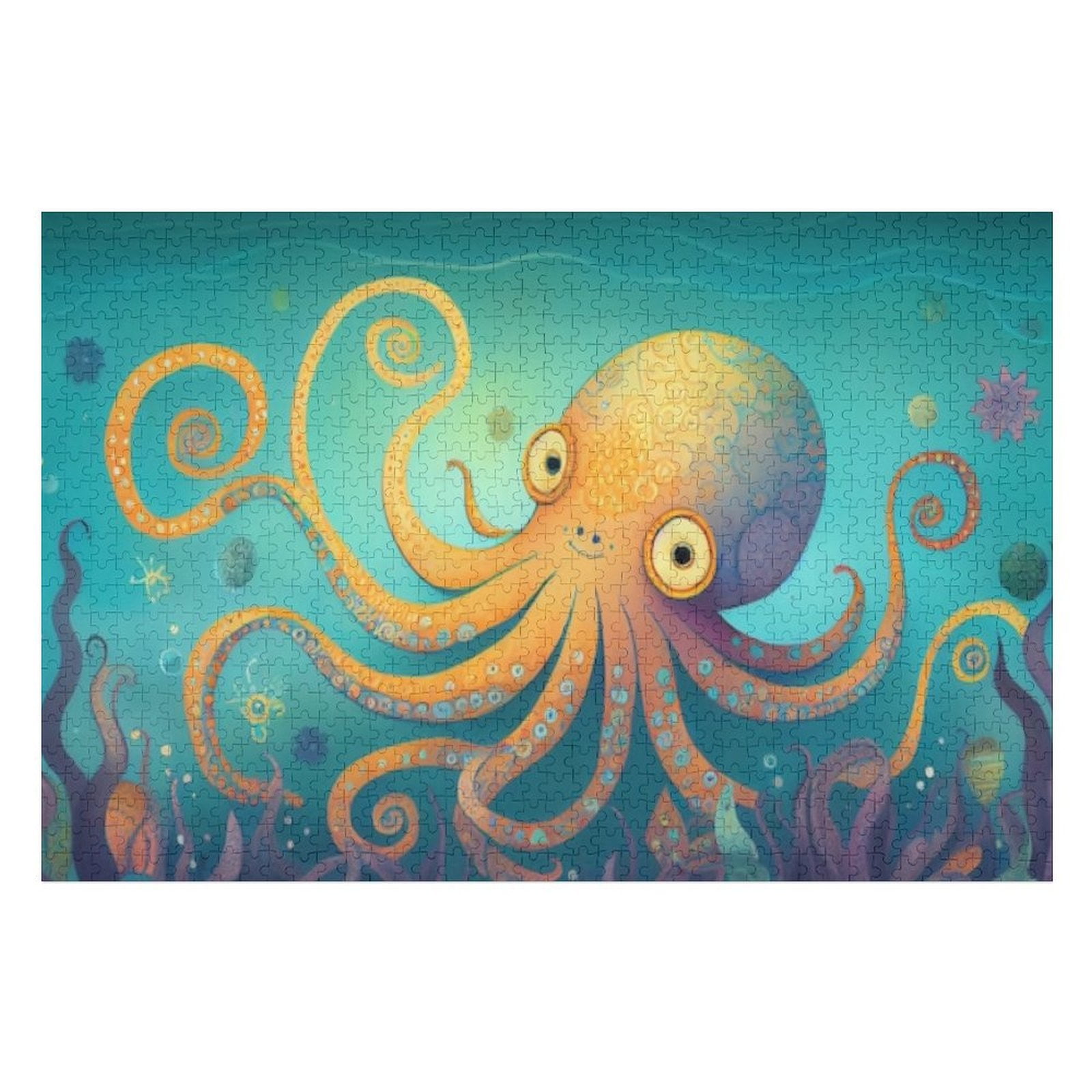 Puzzles for Adults 500 Pieces - Octopus Ocean With Bubbles Bubbles ...