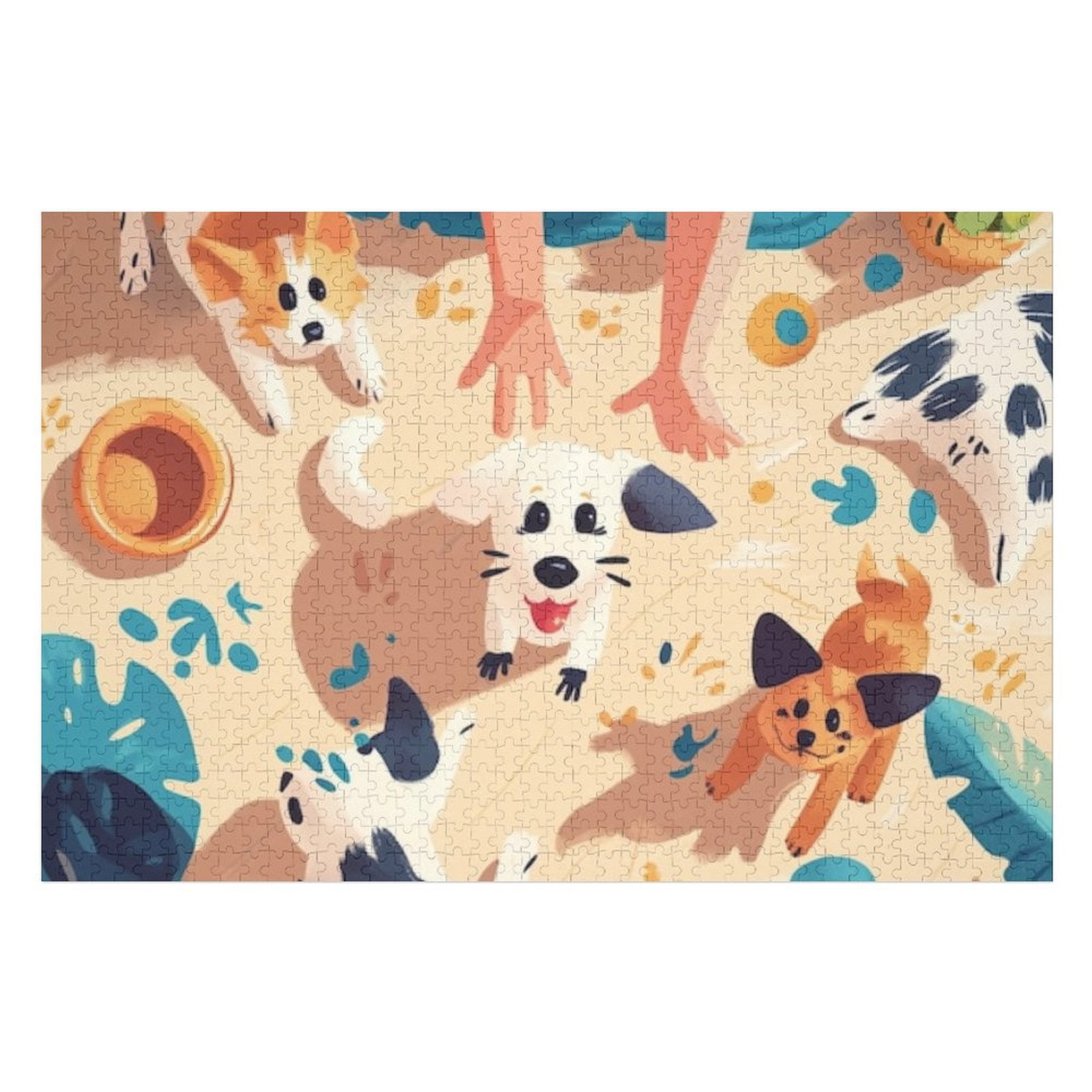 Puzzles for Adults 500 Pieces - Pet Adoption Cartoon Funny Puzzle ...