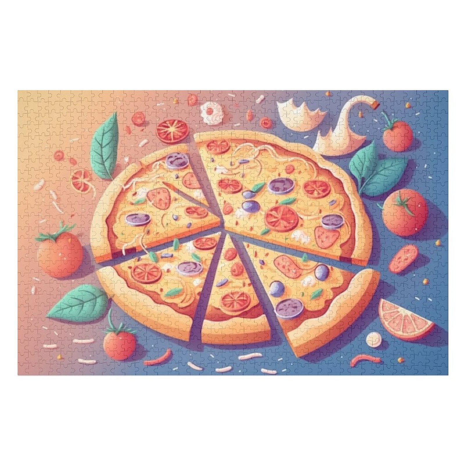 Puzzles for Adults 500 Pieces - Pizza With Slice Cut Out It Funny ...