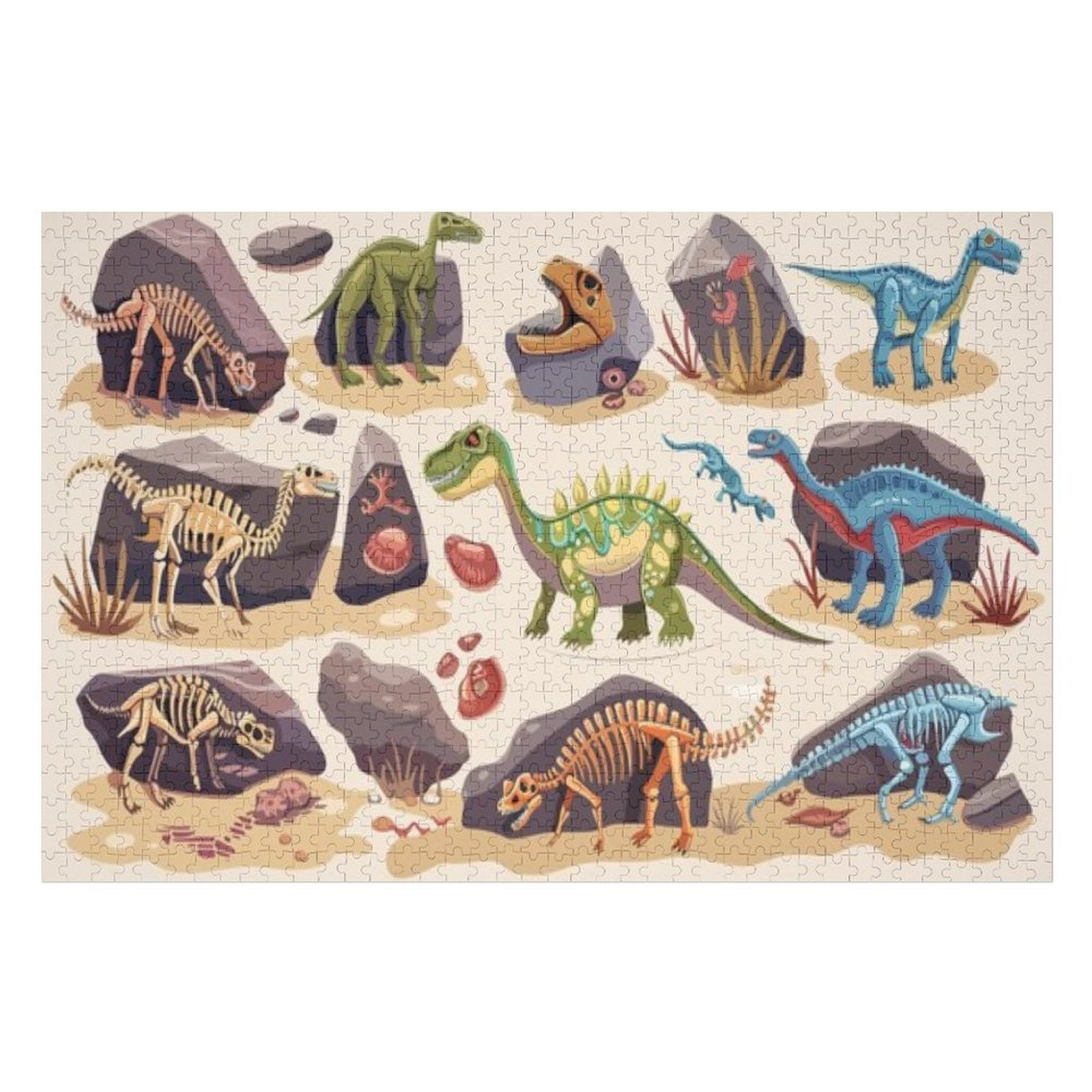 Puzzles for Adults 500 Pieces - Prehistoric Dinosaur Bones Fossils ...