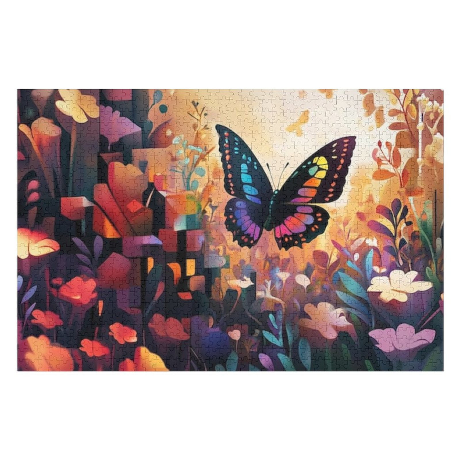 Puzzles for Adults 500 Pieces - Prismatic Butterfly Fluttering Through ...