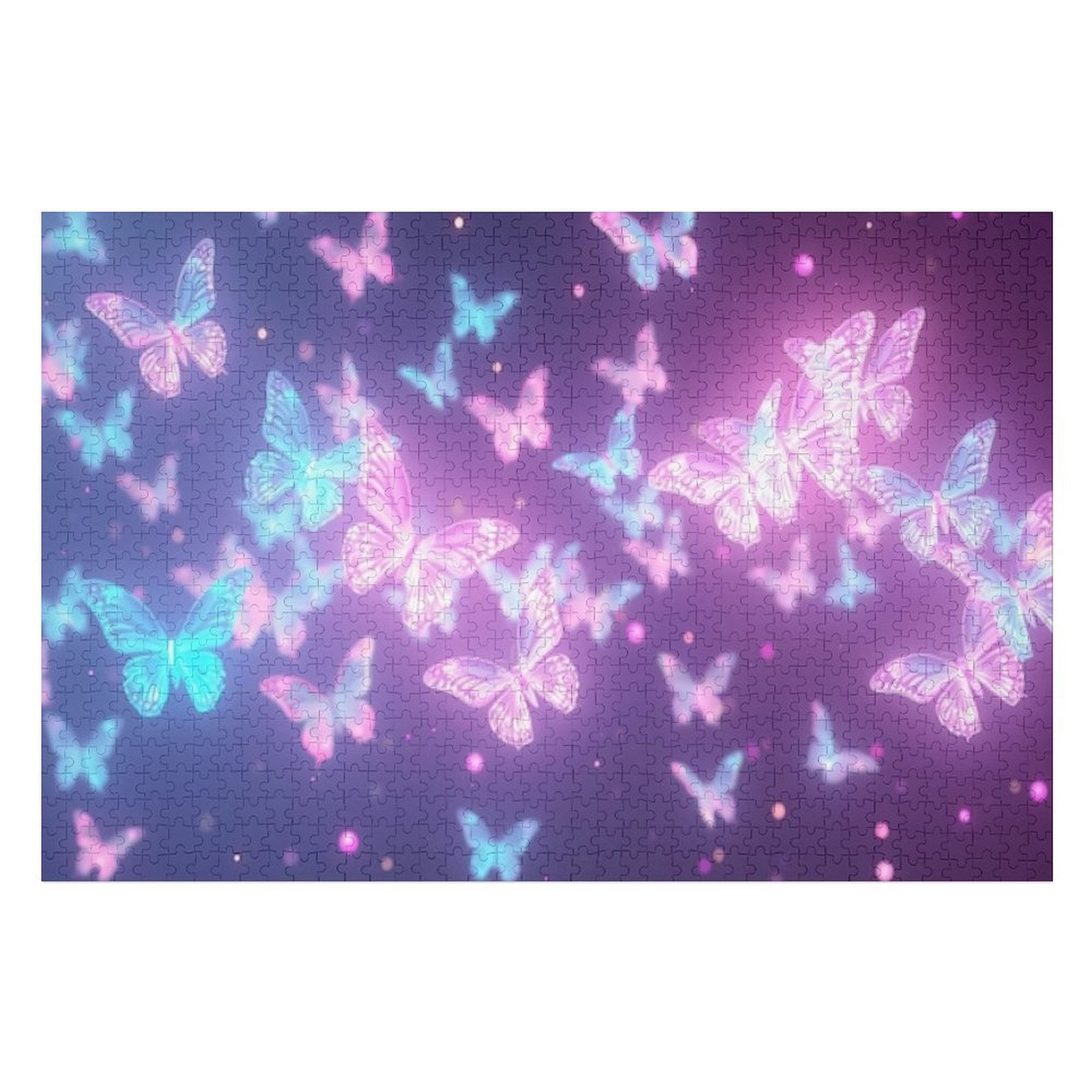Puzzles for Adults 500 Pieces - Purple Butterflies Wooden Jigsaw Puzzle ...