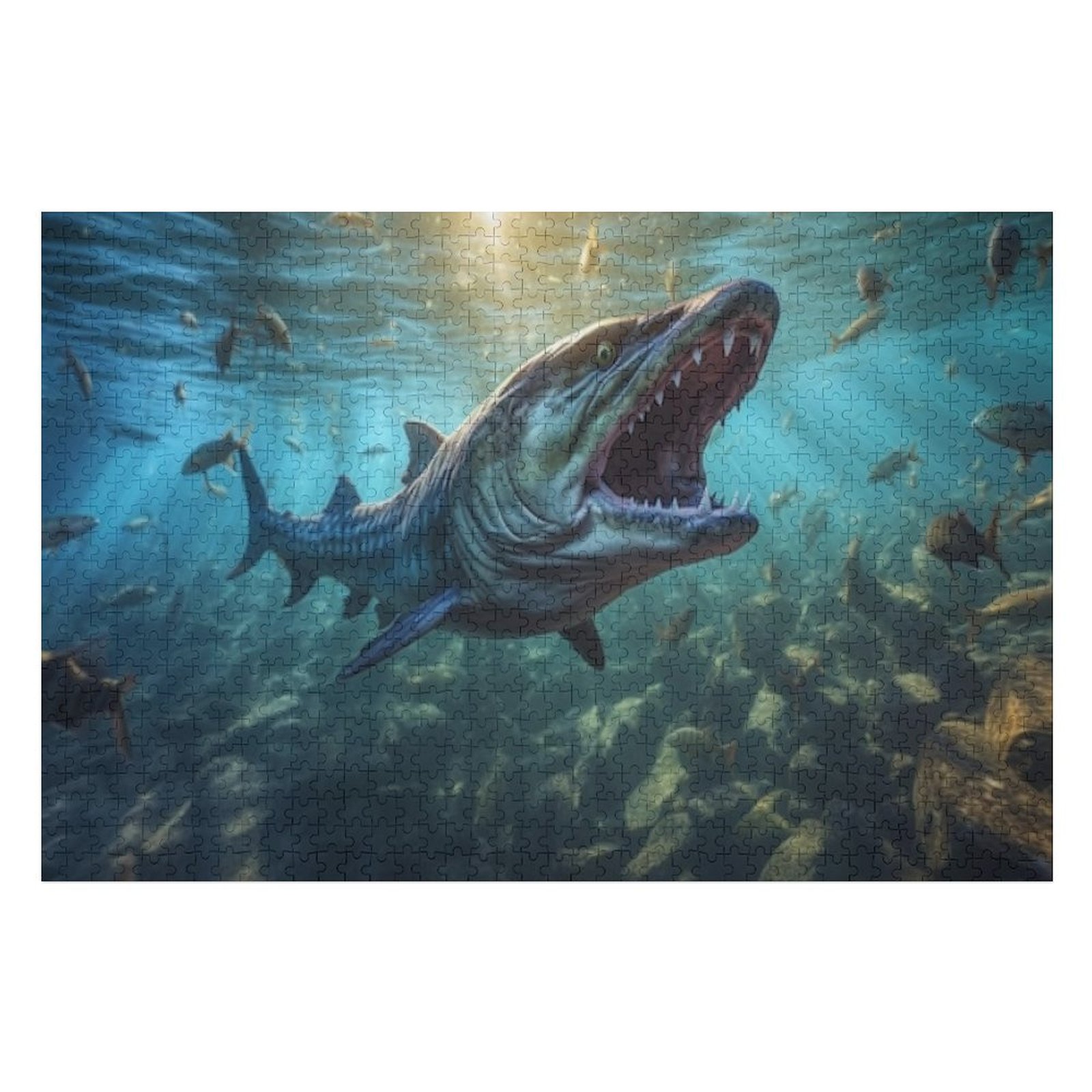Puzzles for Adults 500 Pieces - Shark With Large Mouth Is Swimming ...