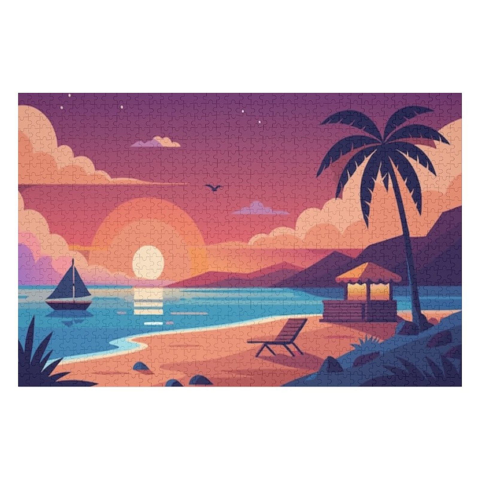 Puzzles for Adults 500 Pieces - Sunset Soothe Soul Funny Puzzles Poster ...