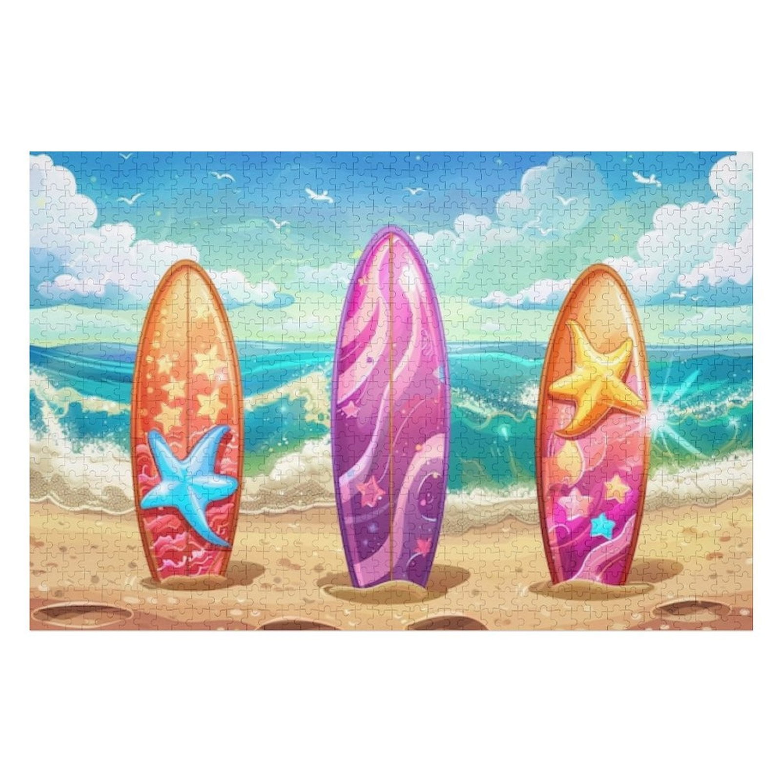 Puzzles for Adults 500 Pieces - Surfing Boards Summer Puzzle ...