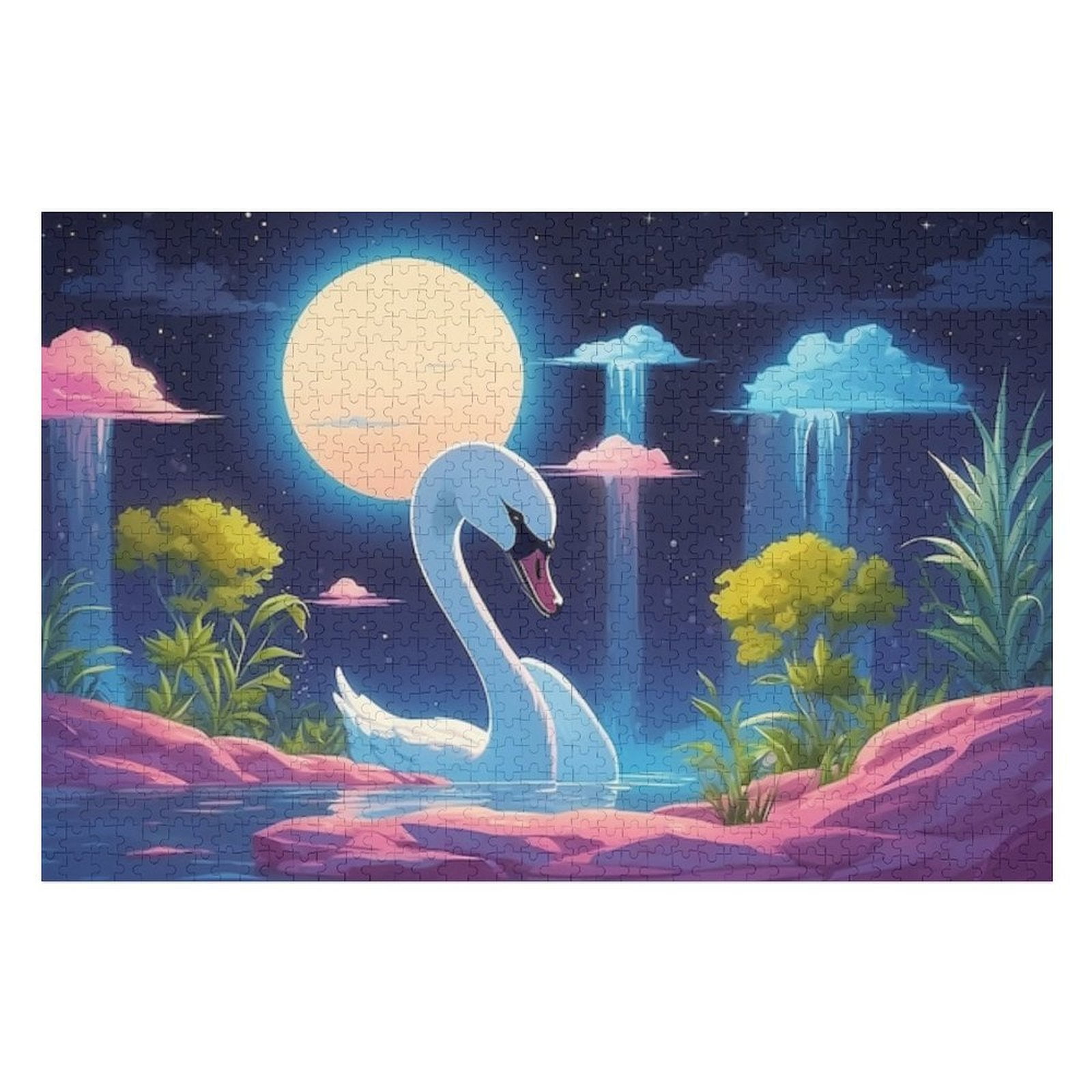 Puzzles for Adults 500 Pieces - Swan Is Swimming Water Puzzle Brain ...