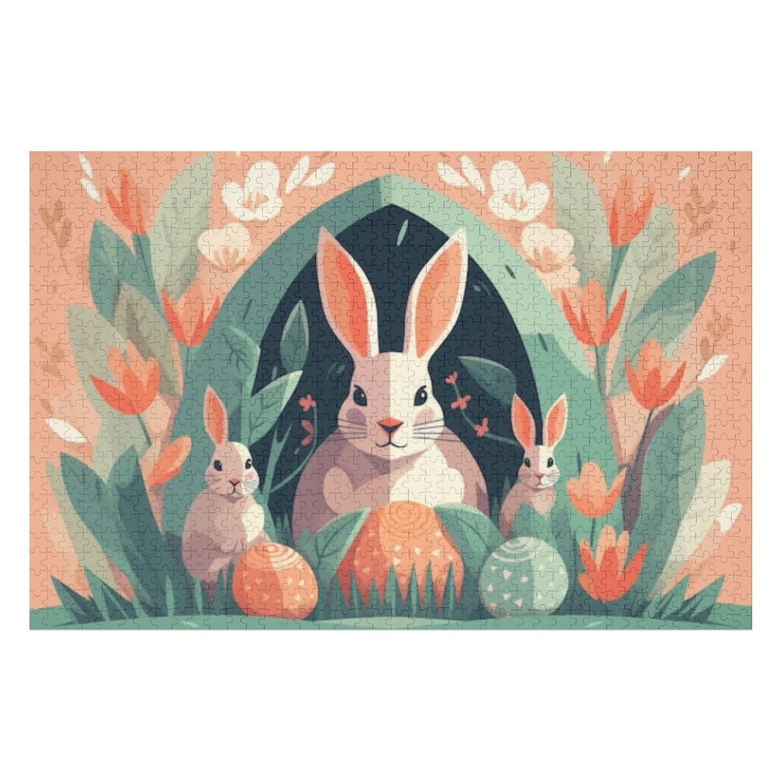 Puzzles for Adults 500 Pieces - Two Rabbits That Are Sitting Grass With ...