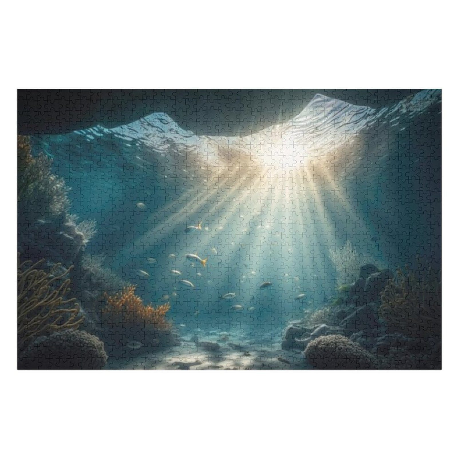Puzzles for Adults 500 Pieces - Underwater Coral Reef With Fish Rays ...