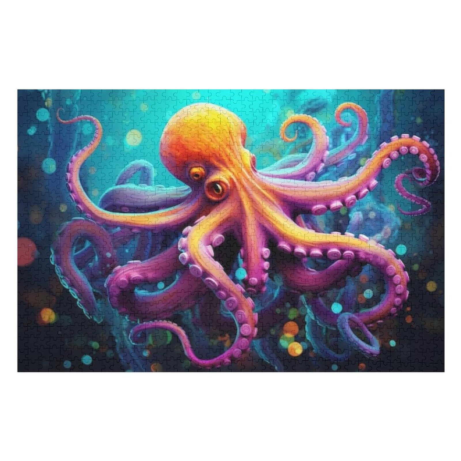 Puzzles for Adults 500 Pieces - Vibrant Octopus Underwater Puzzles for ...