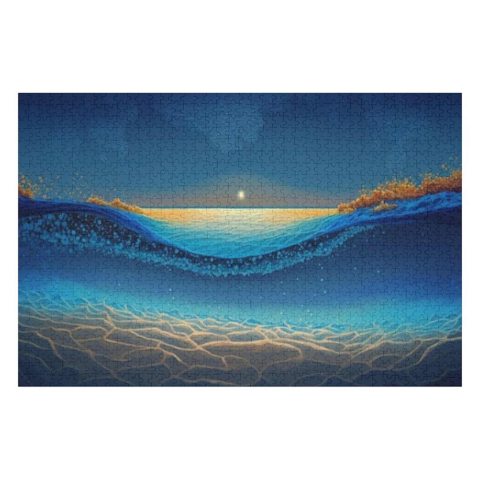 Puzzles for Adults 500 Pieces - Wave With Sun Shining It Funny Puzzles ...