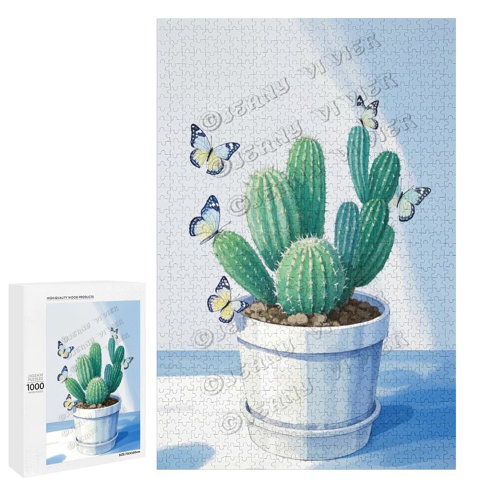Puzzles for Adults Cactus Wooden Puzzles, 1000 Pieces Cacti Jigsaw ...