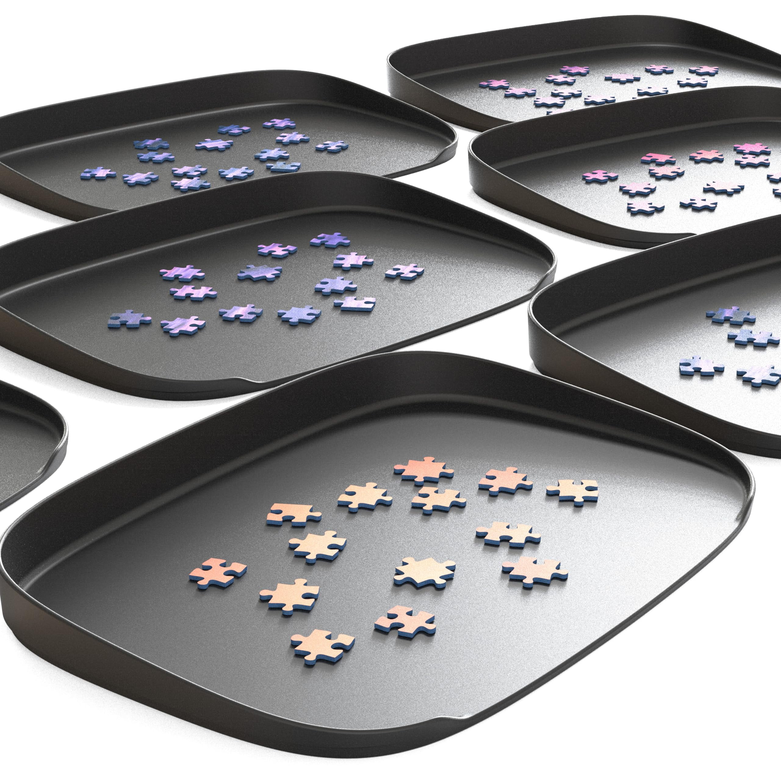 Puzzlup Stackable Puzzle Trays MMF7 with Box Display Design - Set of 6 Unique Puzzle Sorting ...