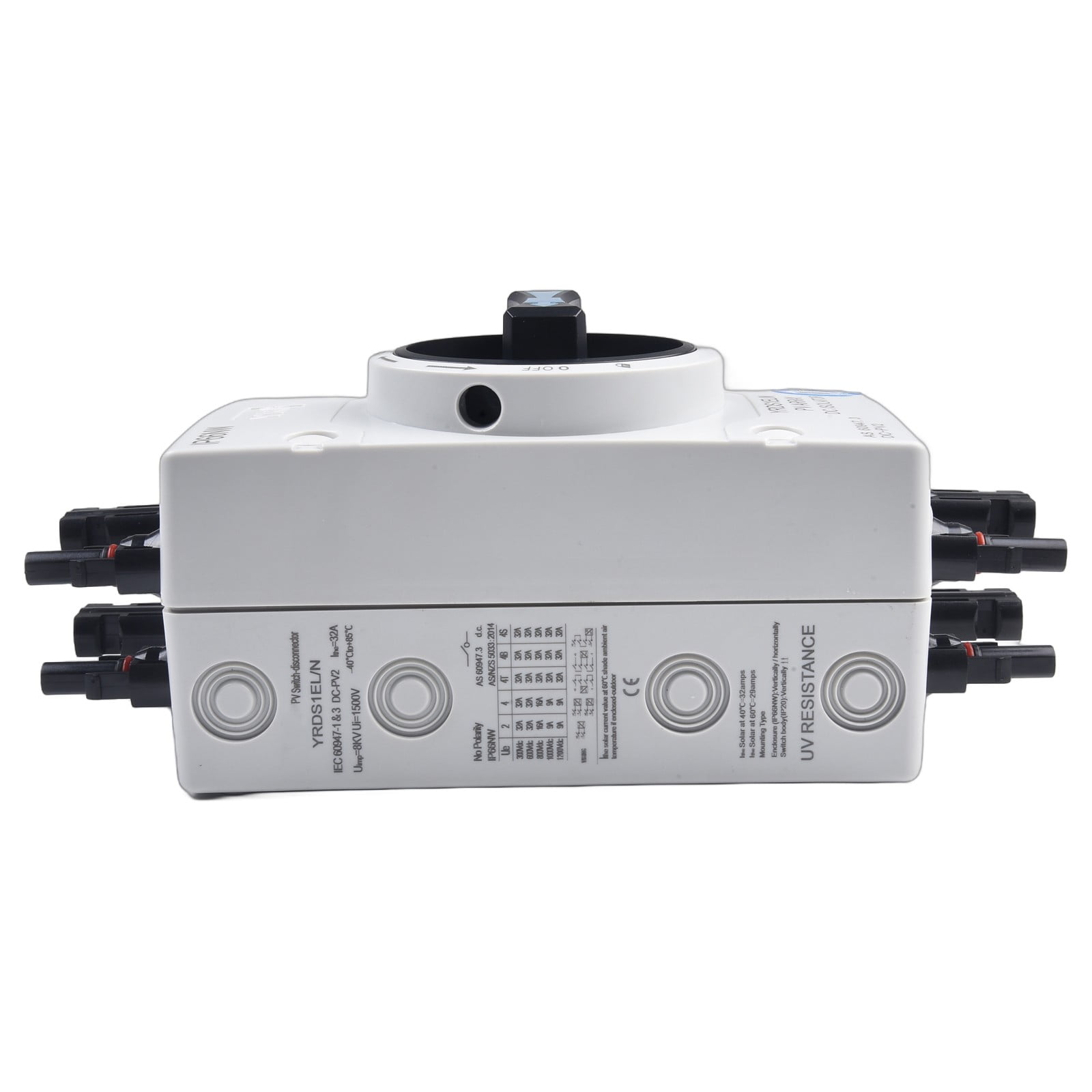 Pv Dc Disconnect Switch Main Switch 32A /1000Vdc 4P Ip66 For 2 Strings ...