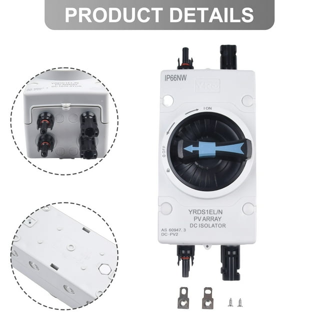 PV DC Disconnect Switch Main Switch 32A /1000VDC 4P IP66 For 2 Strings ...