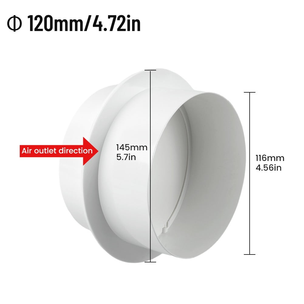 Pvc Fan Check Valve For Bathroom Kitchen Valve Round Pipe Backdraft ...