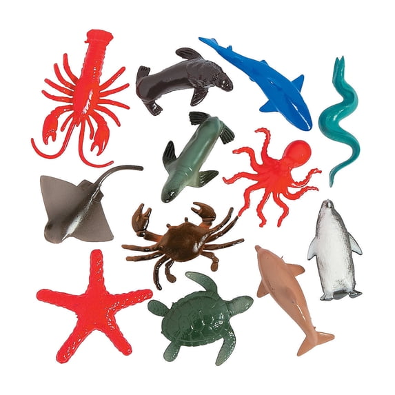 Pvc Ocean Animals - Party Favors - 12 Pieces - Walmart.com