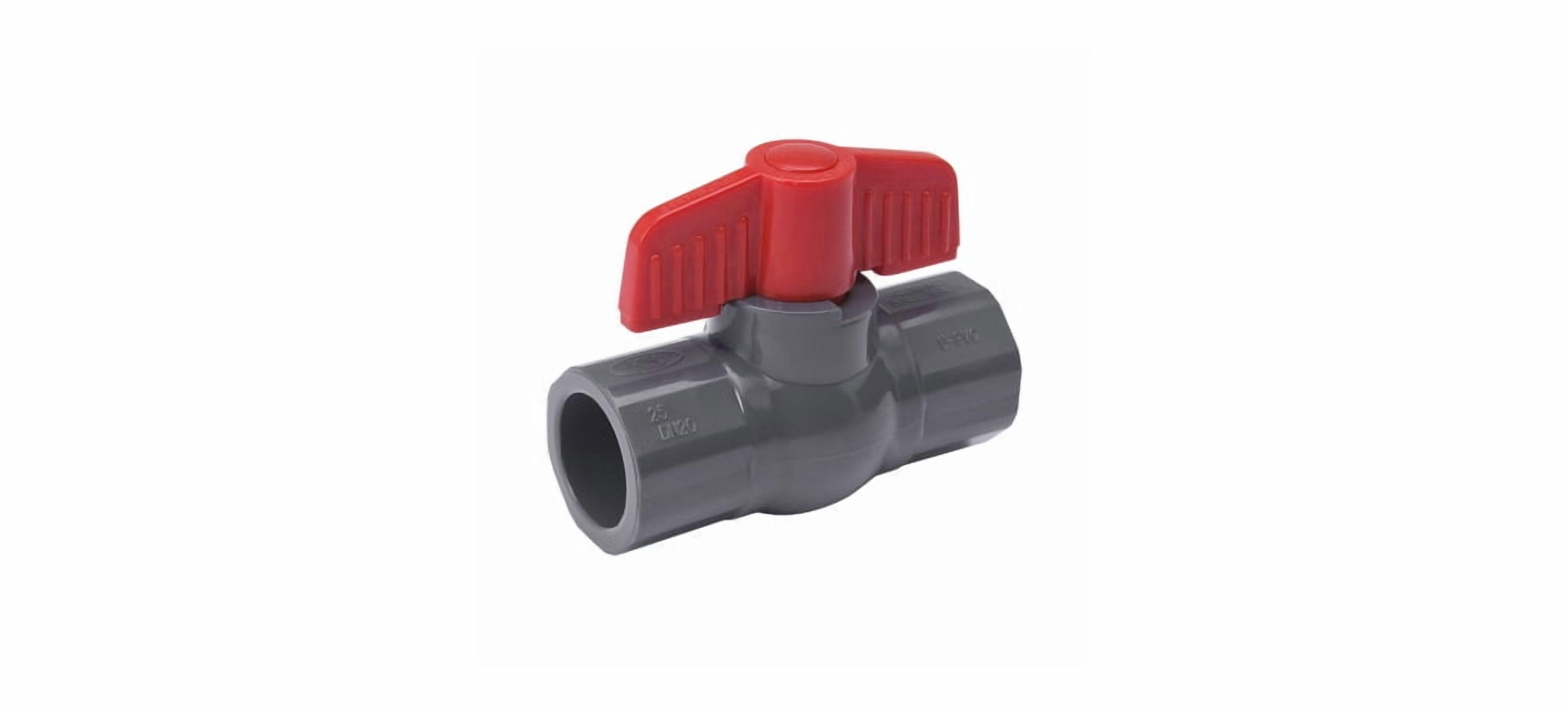 Pvc Pipe Fitting, Solvent Ball Valve, Gray, 1-1/4", B & K, 107-606 ...