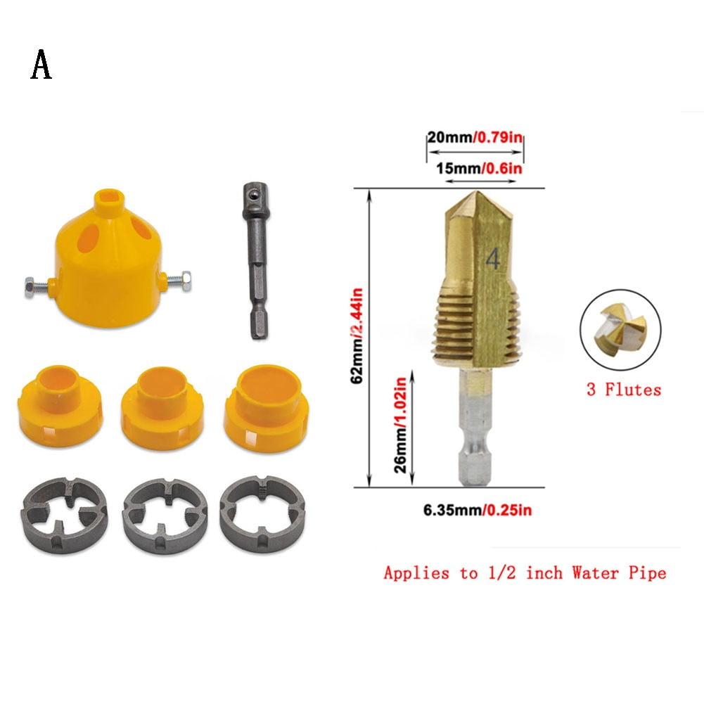 Pvc Pipe Threader Kit with 1/2In 3/4 In 1 Inch Dies Pipe Threader Pipe ...