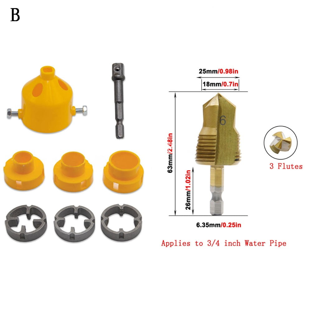 Pvc Pipe Threader Kit with 1/2In 3/4 In 1 Inch Dies Pipe Threader Pipe ...